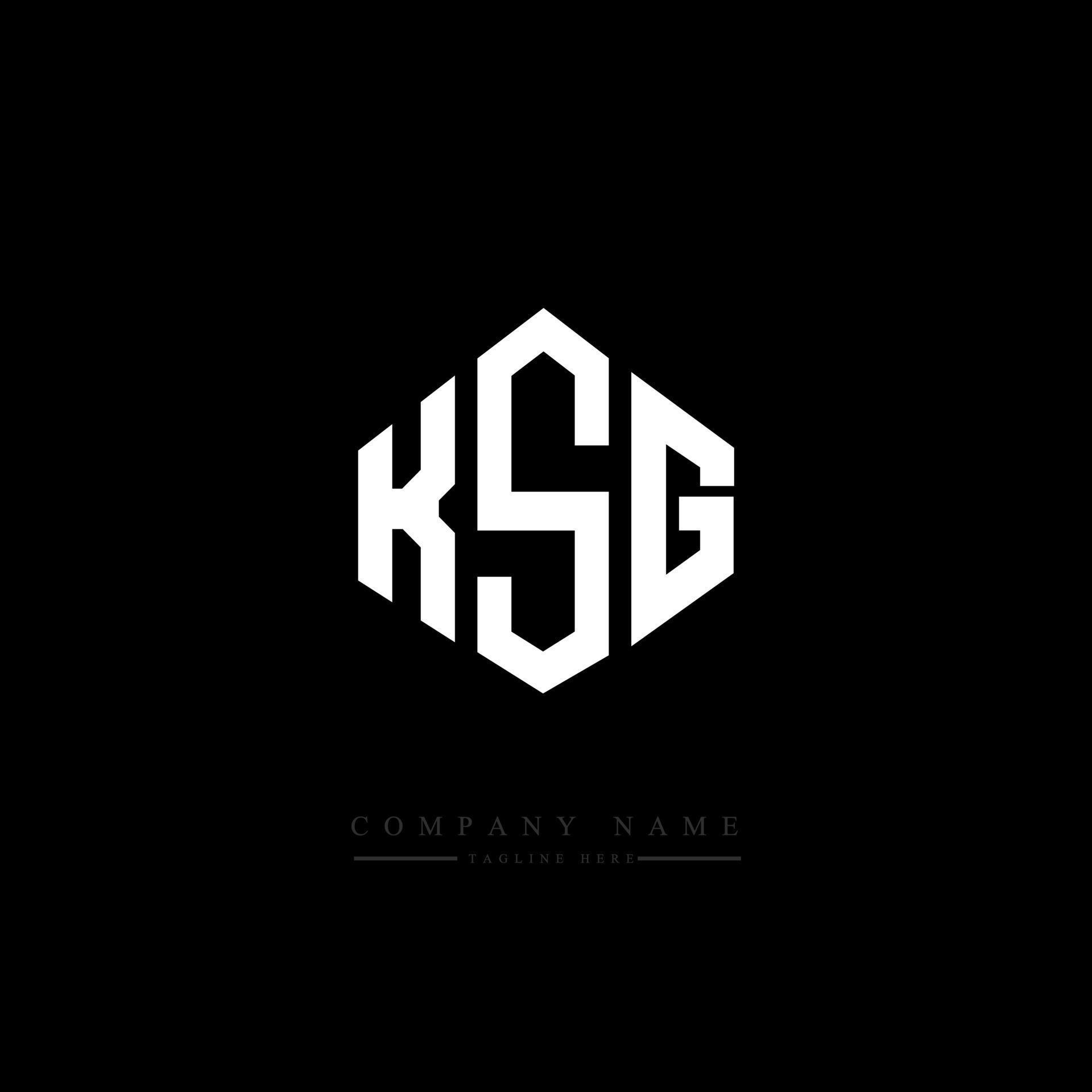 diseño de logotipo de letra ksg con forma de polígono. diseño de logotipo en forma de cubo y ...