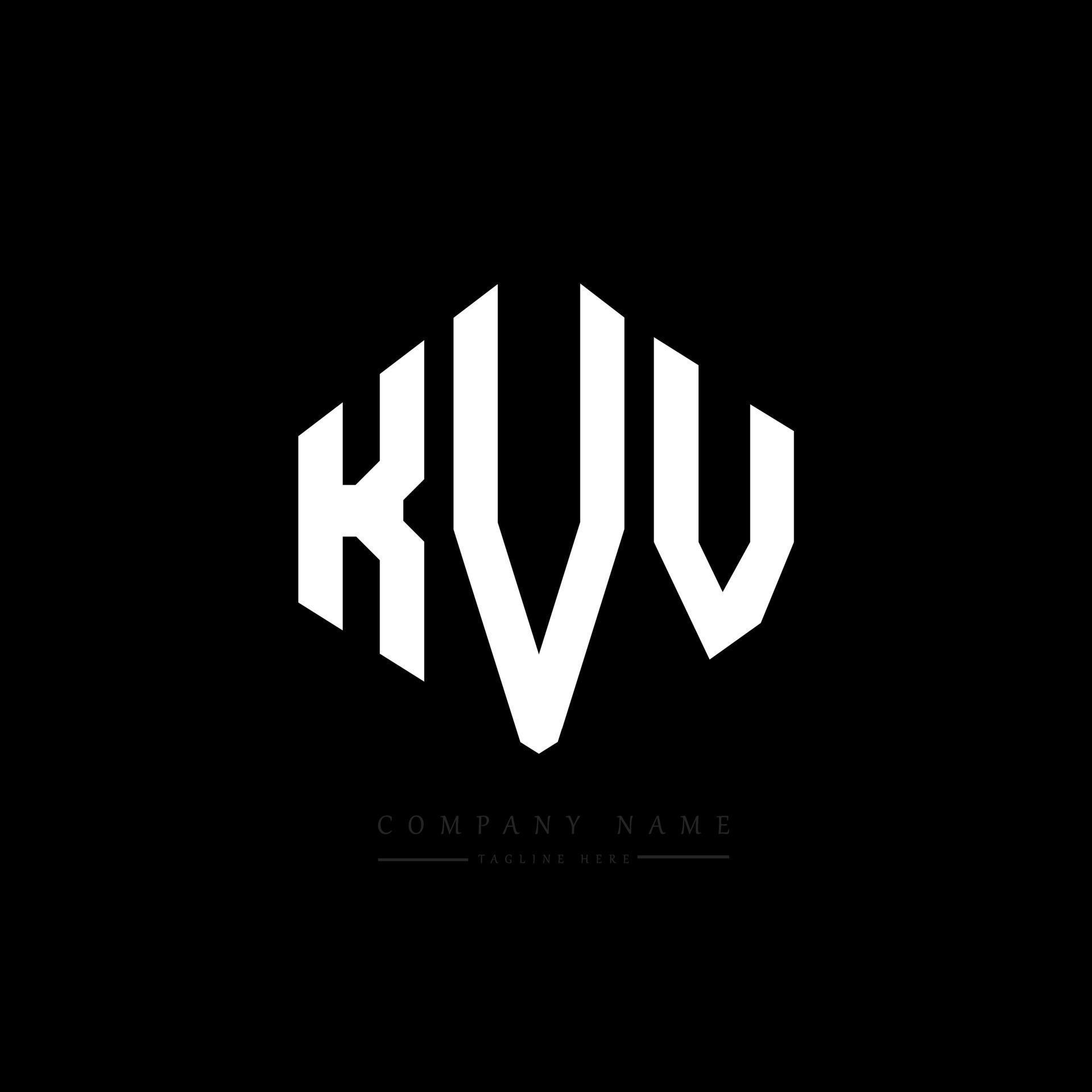 diseño de logotipo de letra kvv con forma de polígono. diseño de logotipo en forma de cubo y ...