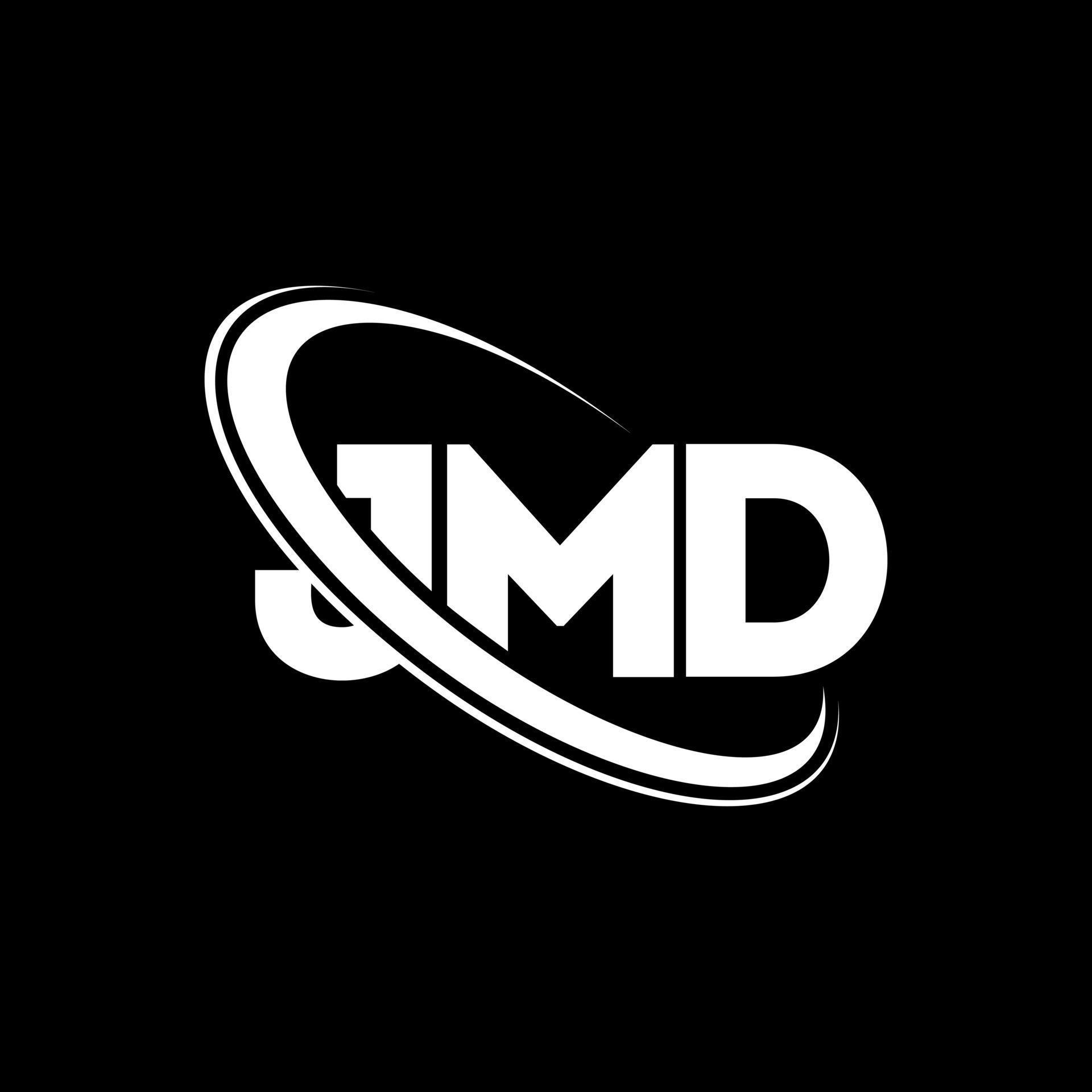 JMD logo. JMD letter. JMD letter logo design. Initials JMD logo linked with circle and uppercase ...