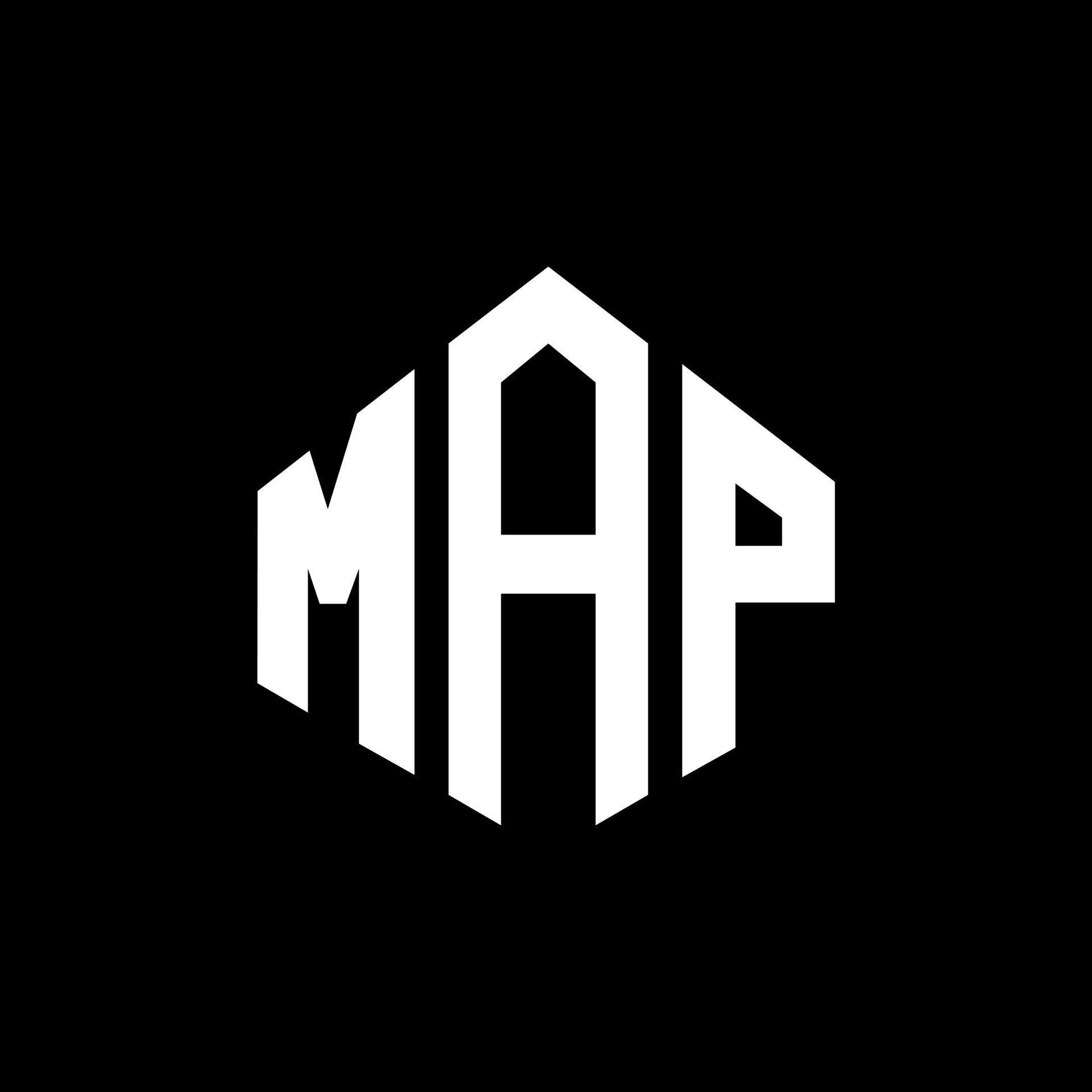 MAP letter logo design with polygon shape. MAP polygon and cube shape ...