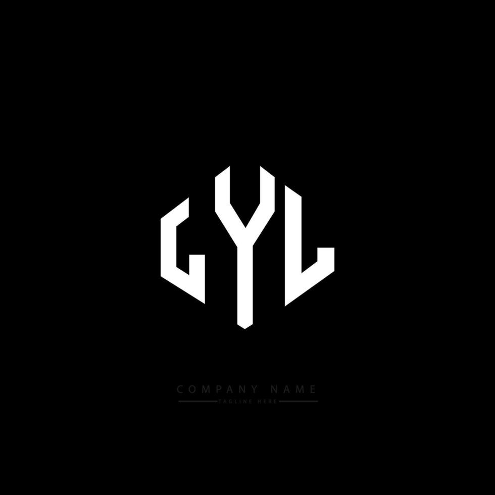 diseño de logotipo de letra lyl con forma de polígono. diseño de logotipo en forma de cubo y ...
