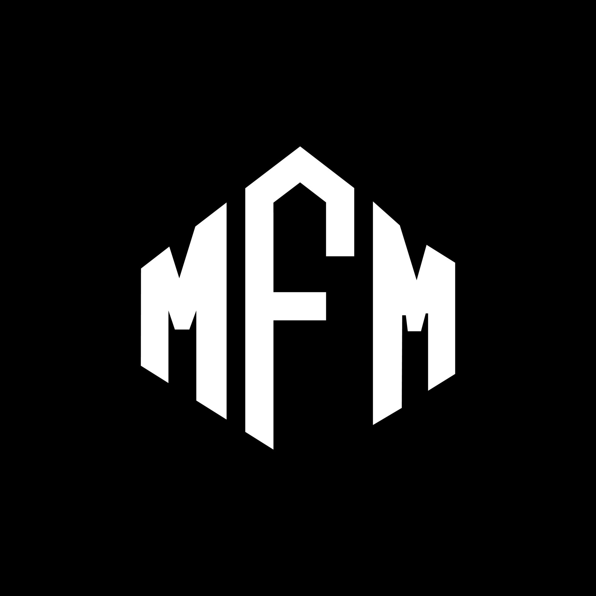 MFM letter logo design with polygon shape. MFM polygon and cube shape logo design. MFM hexagon ...