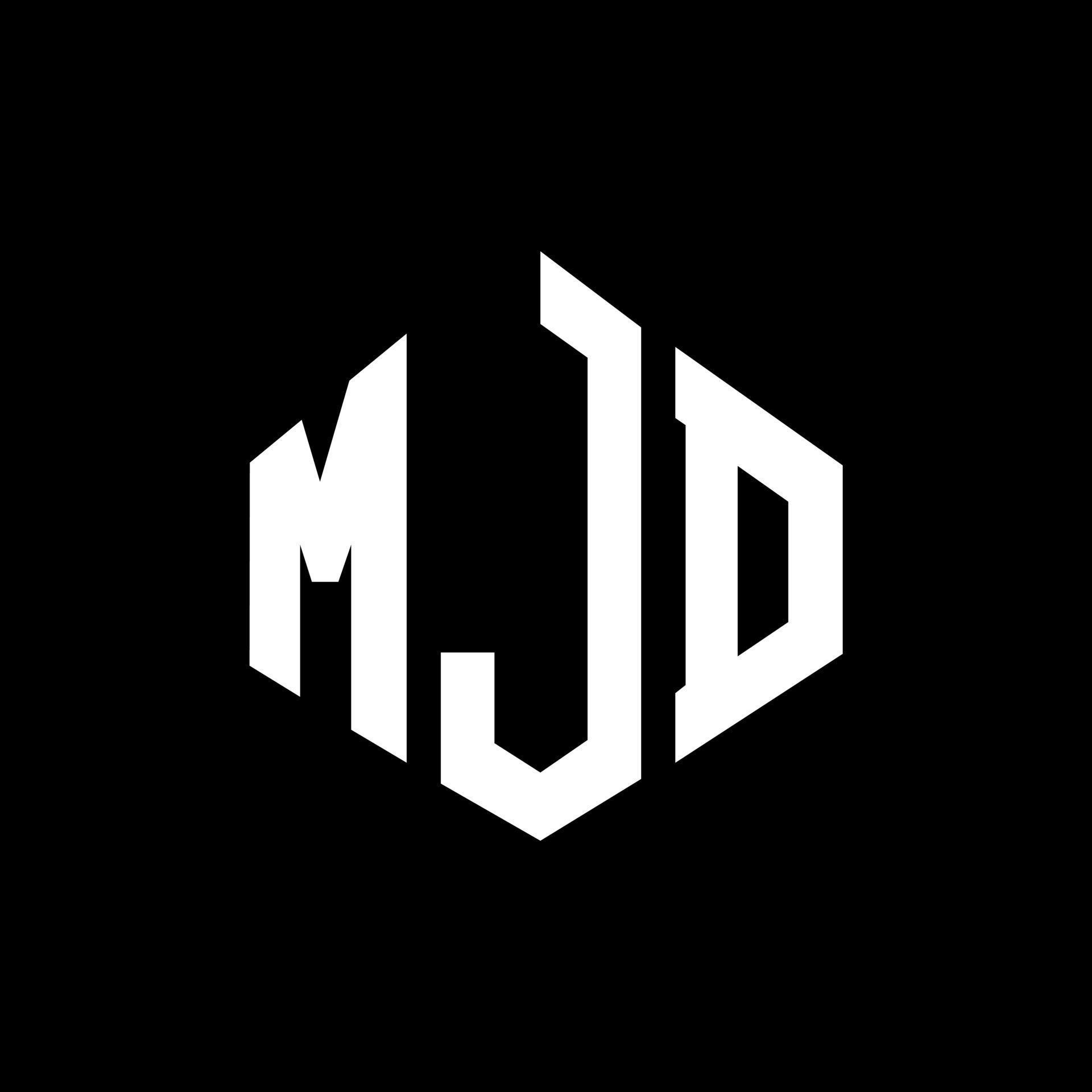 MJD letter logo design with polygon shape. MJD polygon and cube shape logo design. MJD hexagon ...