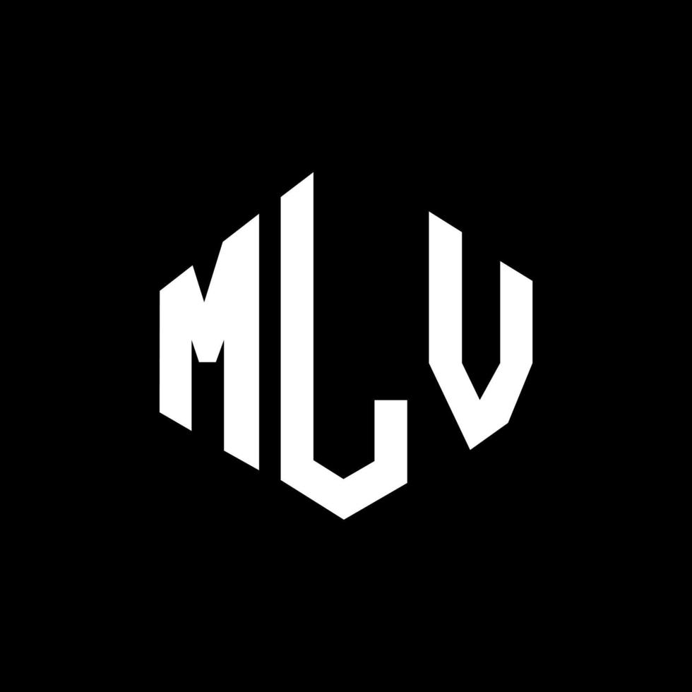 Diseño de logotipo de letra mlv con forma de polígono. diseño de logotipo en forma de cubo y ...
