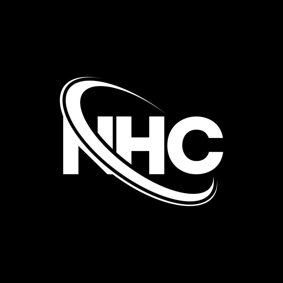 logotipo de nhc. carta nhc. diseño del logotipo de la letra nhc. logotipo de las iniciales nhc ...