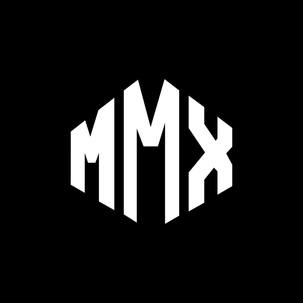 diseño de logotipo de letra mmx con forma de polígono. Diseño de logotipo en forma de cubo y ...