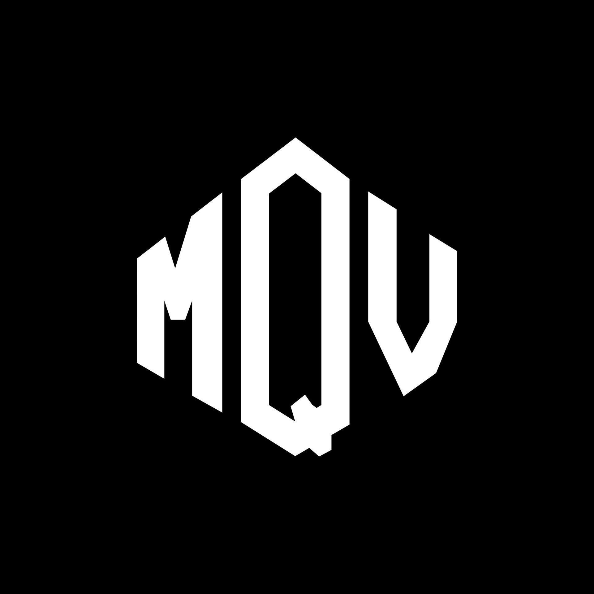 MQV letter logo design with polygon shape. MQV polygon and cube shape logo design. MQV hexagon ...