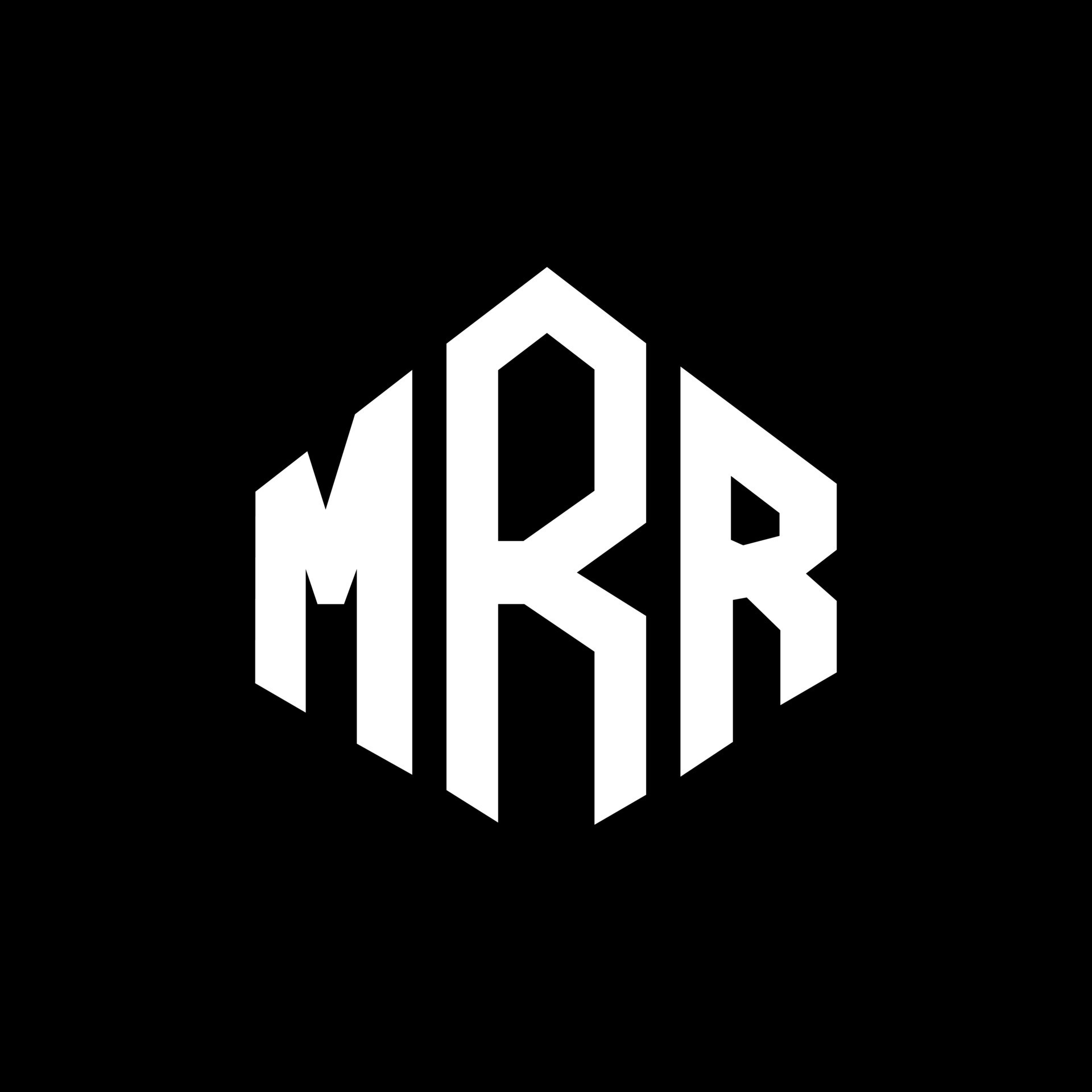 diseño de logotipo de letra mrr con forma de polígono. mrr polígono y diseño de logotipo en ...
