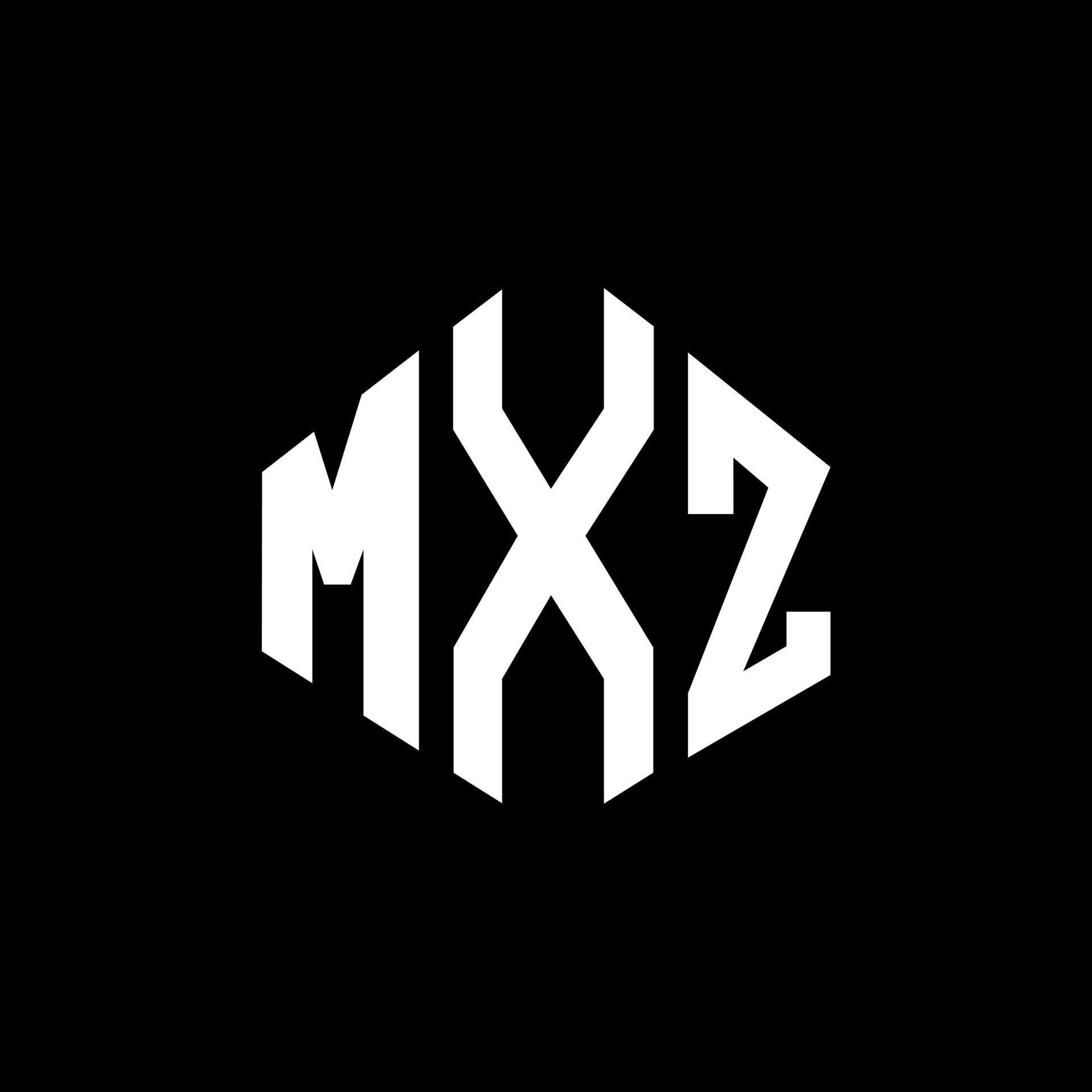 MXZ letter logo design with polygon shape. MXZ polygon and cube shape logo design. MXZ hexagon ...