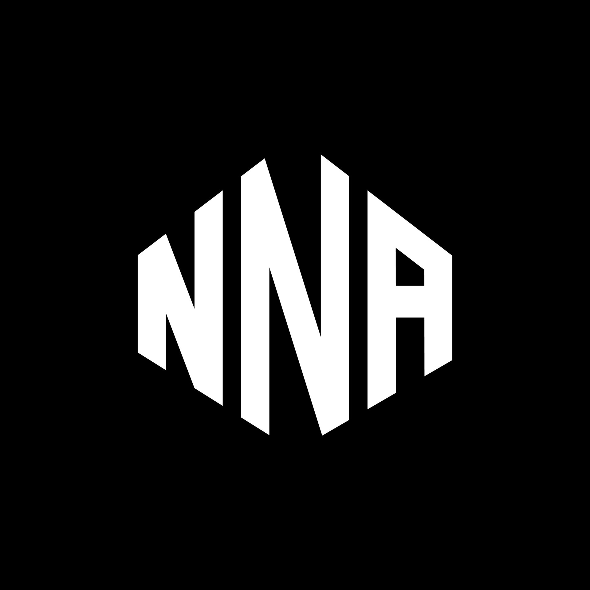 diseño de logotipo de letra nna con forma de polígono. diseño de logotipo en forma de cubo y ...