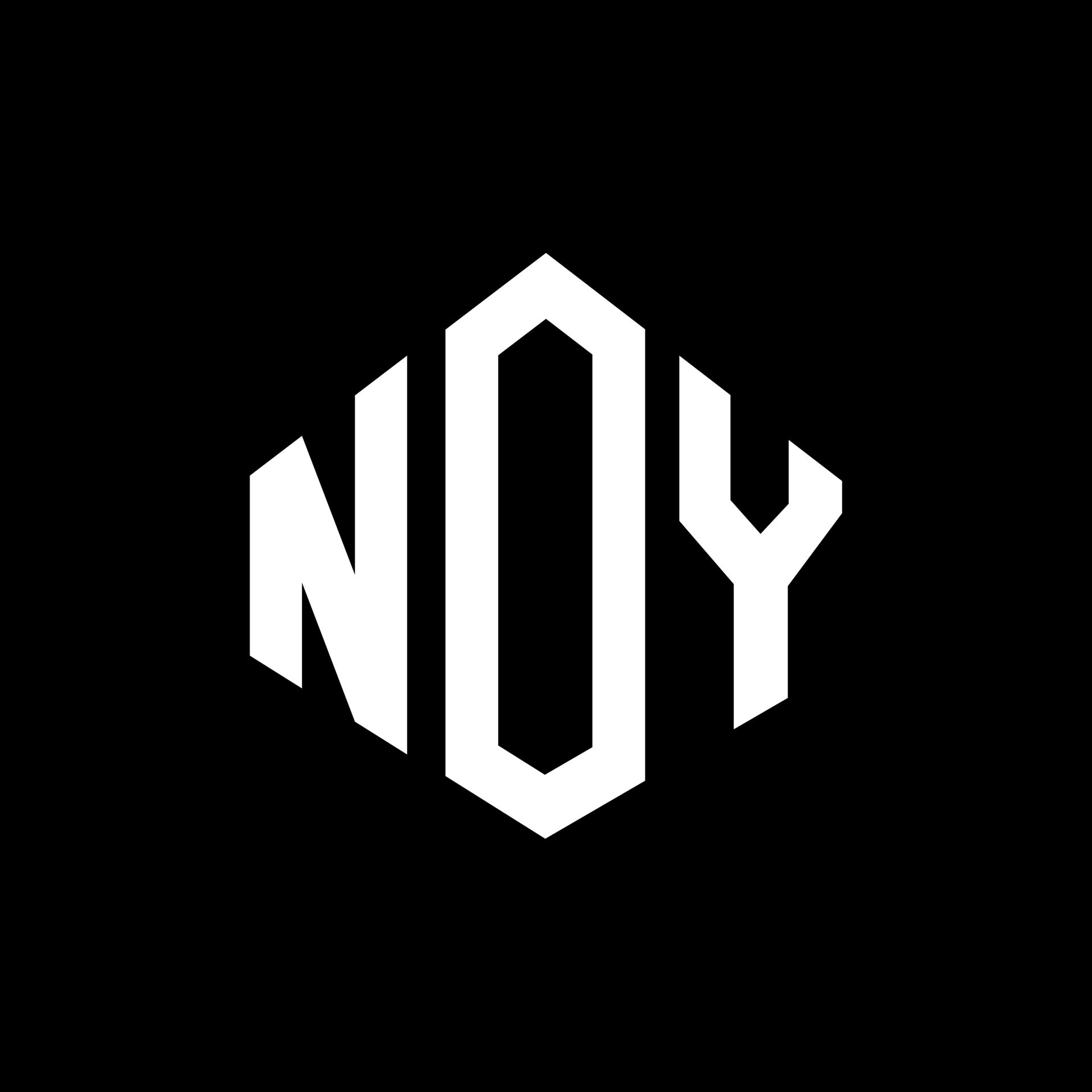 diseño de logotipo de letra noy con forma de polígono. noy polígono y diseño de logotipo en ...