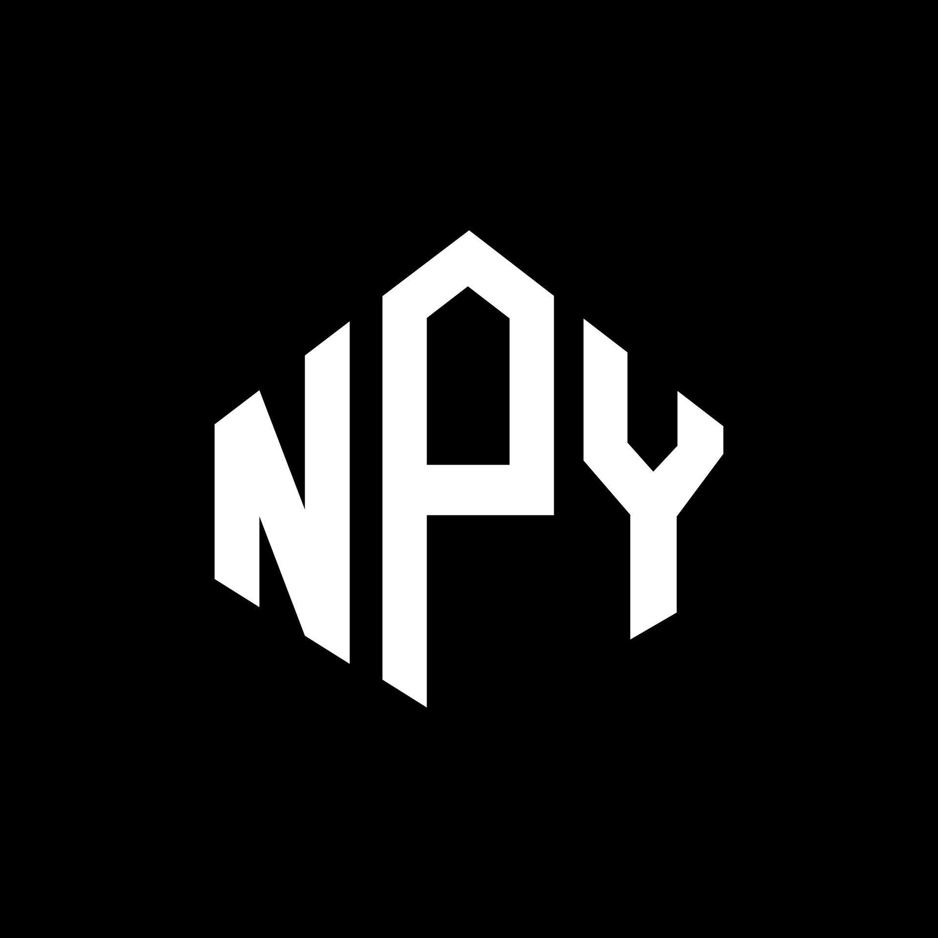 diseño de logotipo de letra npy con forma de polígono. Diseño de logotipo en forma de cubo y ...