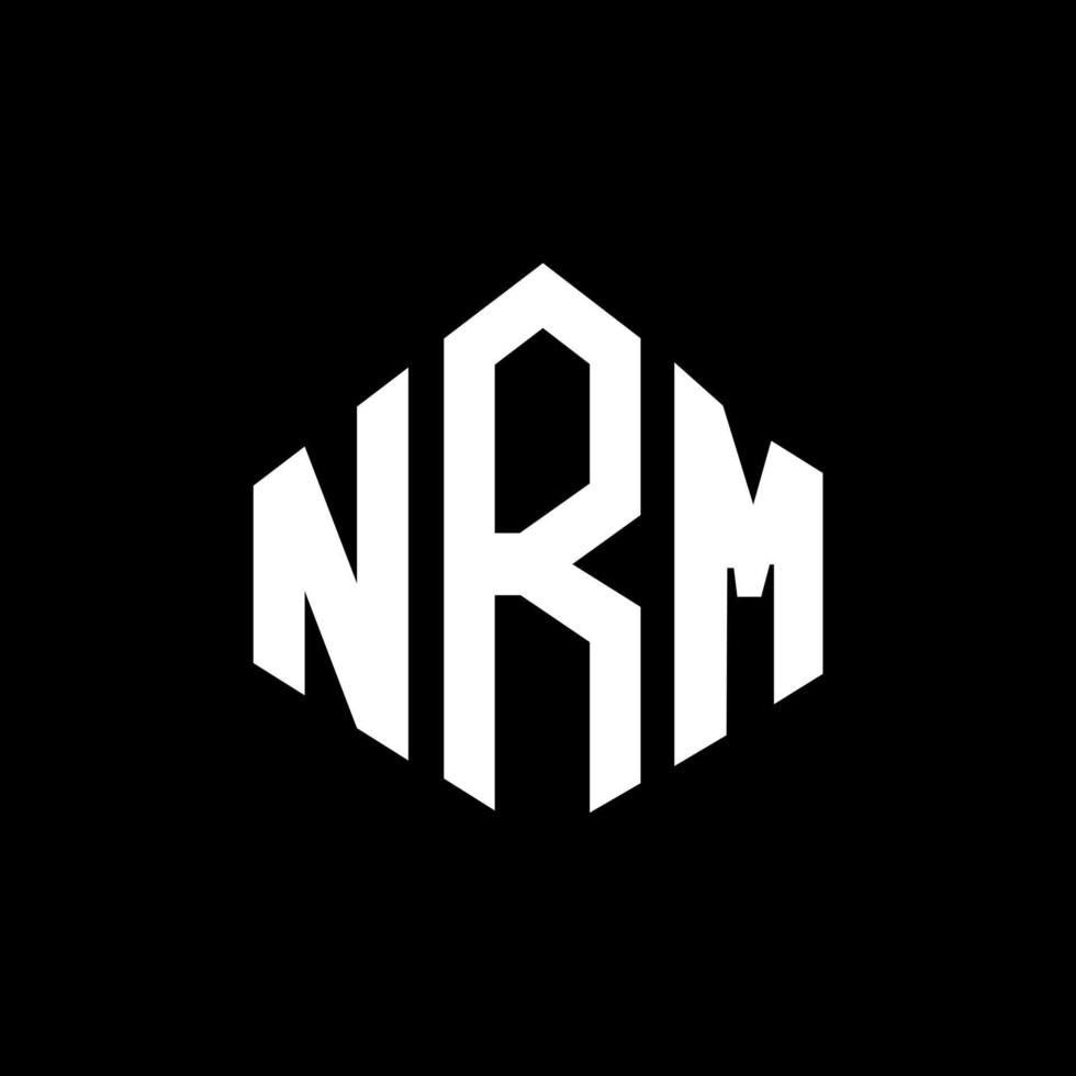 diseño de logotipo de letra nrm con forma de polígono. diseño de logotipo de forma de cubo y ...