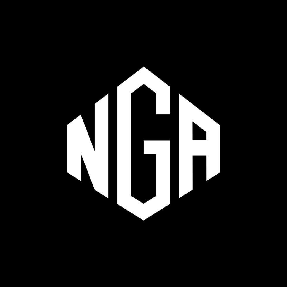 NGA letter logo design with polygon shape. NGA polygon and cube shape logo design. NGA hexagon ...