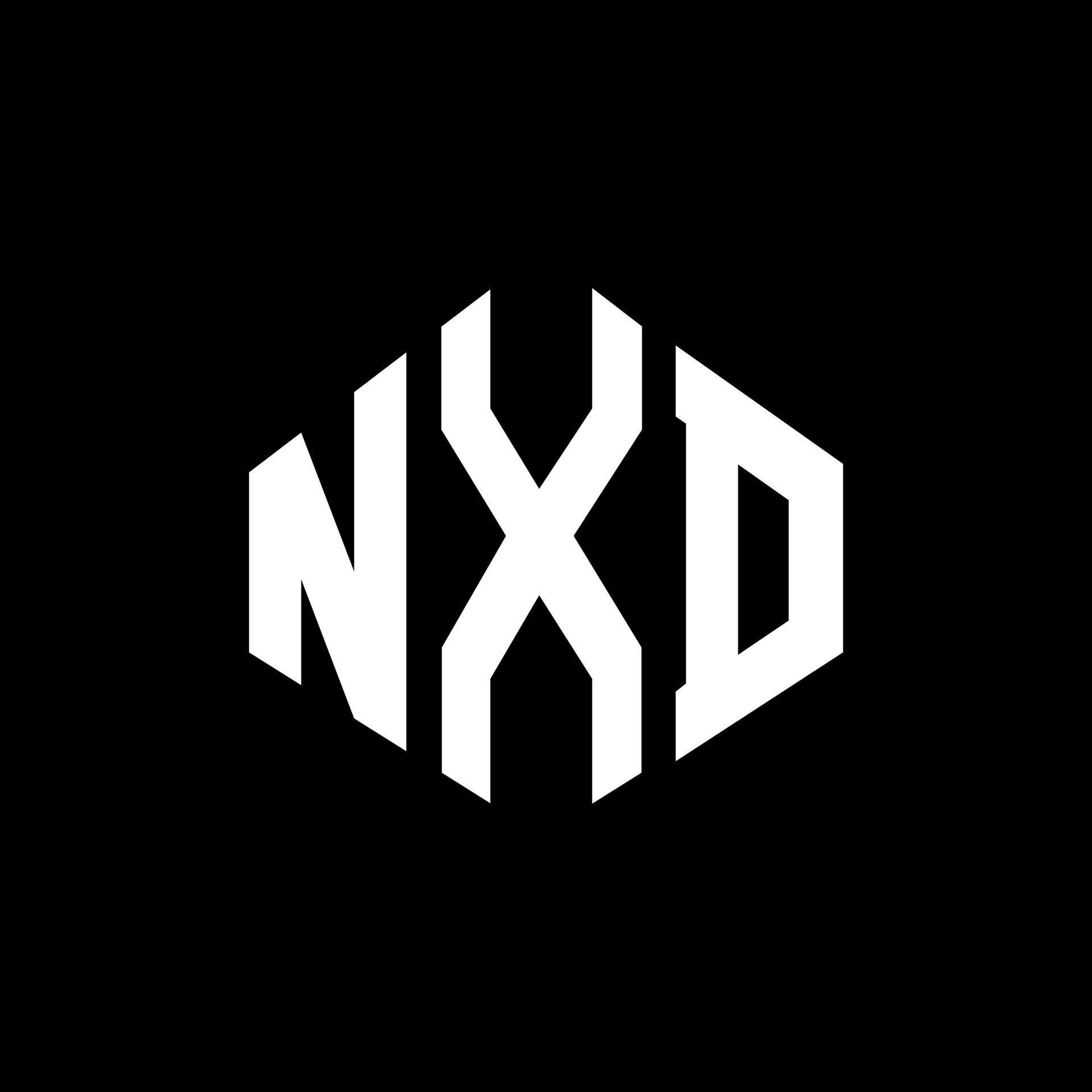 NXD letter logo design with polygon shape. NXD polygon and cube shape logo design. NXD hexagon ...