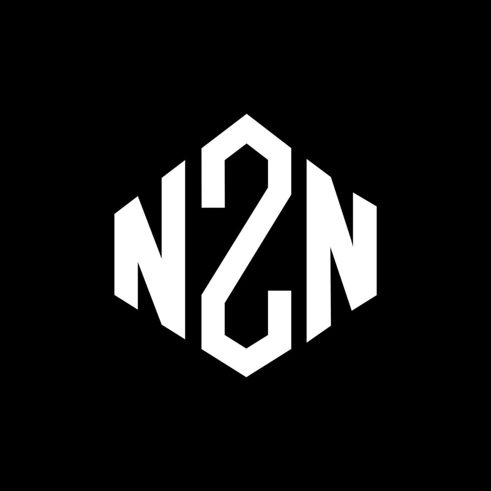 diseño de logotipo de letra nzn con forma de polígono. Diseño de logotipo en forma de cubo y ...
