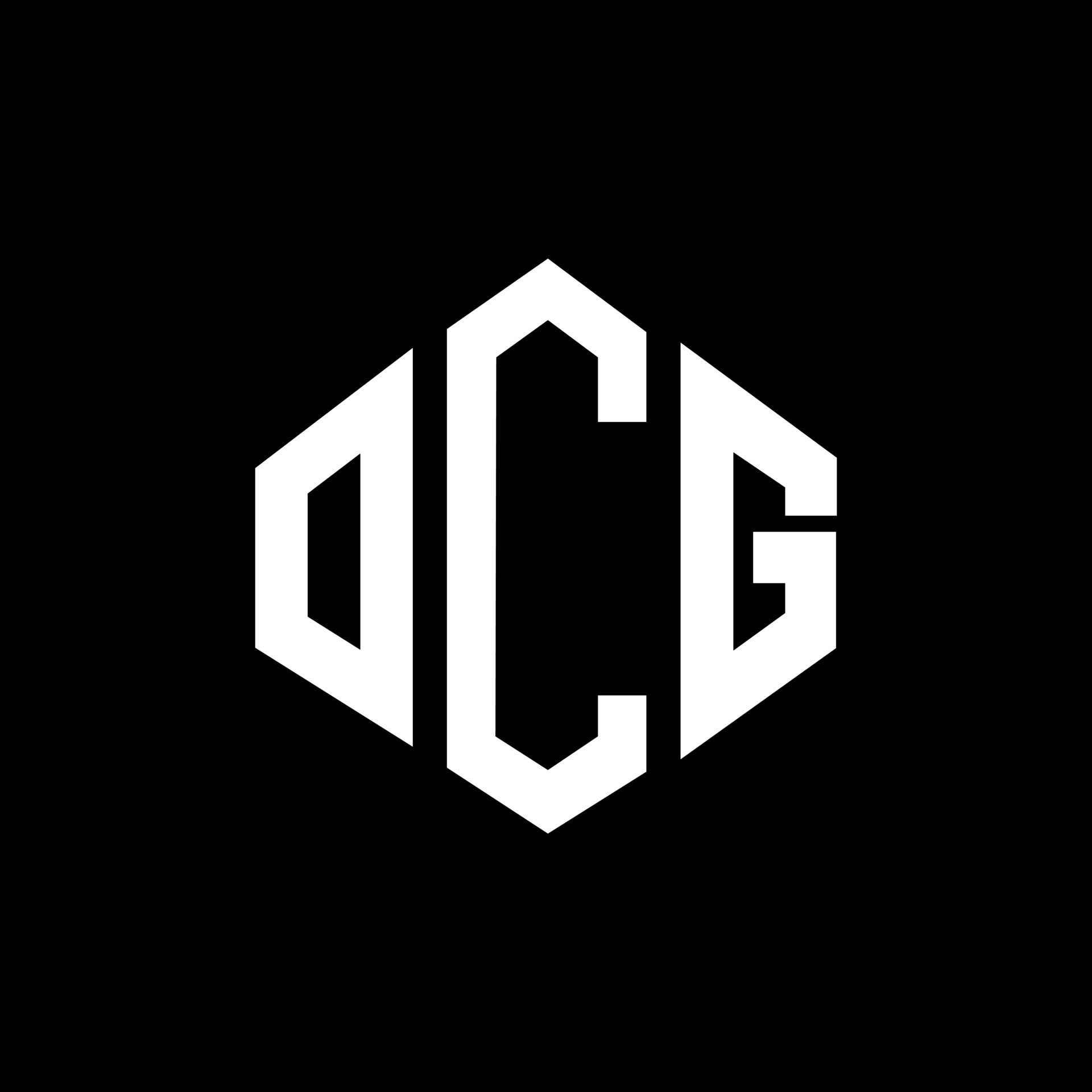 diseño de logotipo de letra ocg con forma de polígono. diseño de logotipo en forma de cubo y ...
