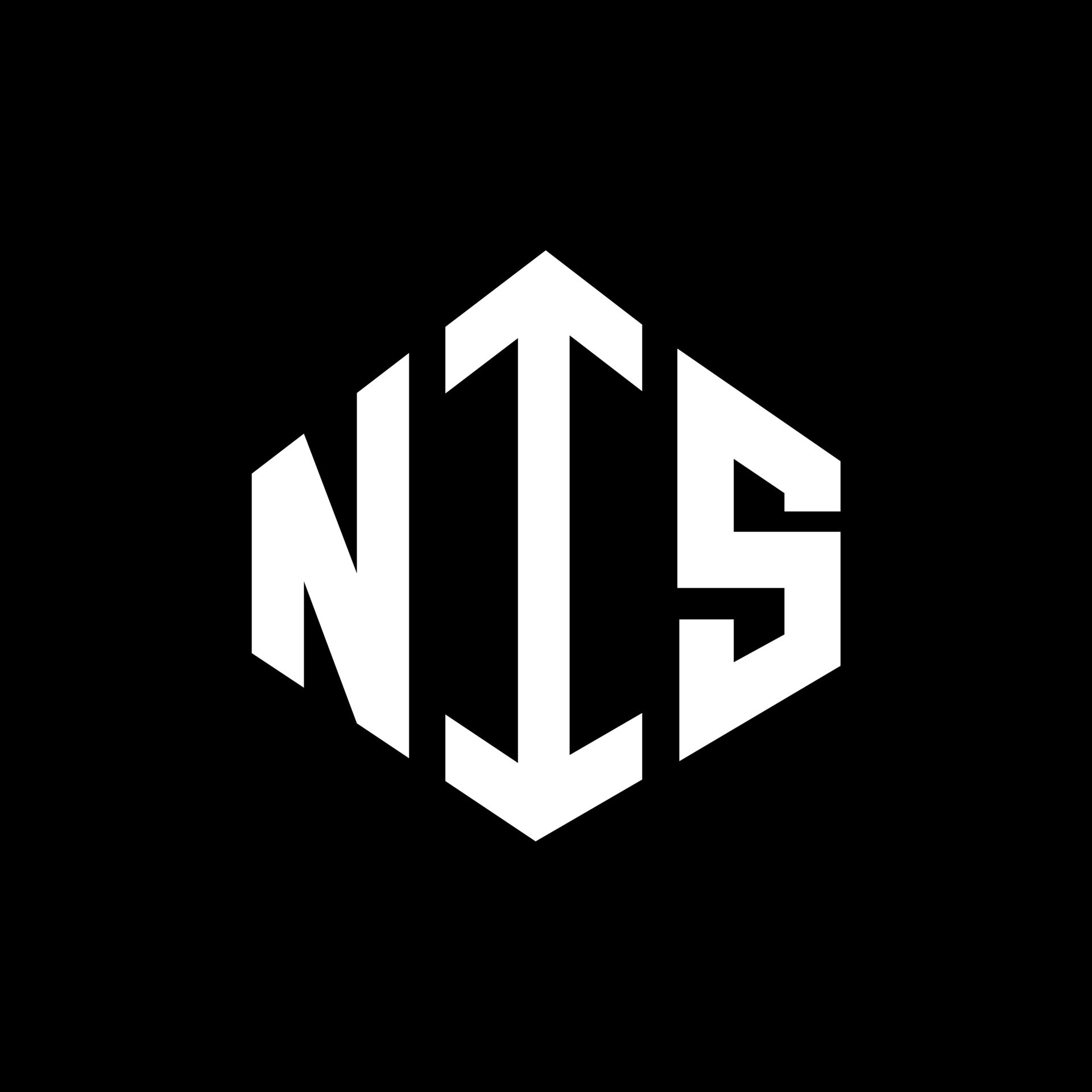 diseño de logotipo de letra nis con forma de polígono. nis polígono y diseño de logotipo en ...