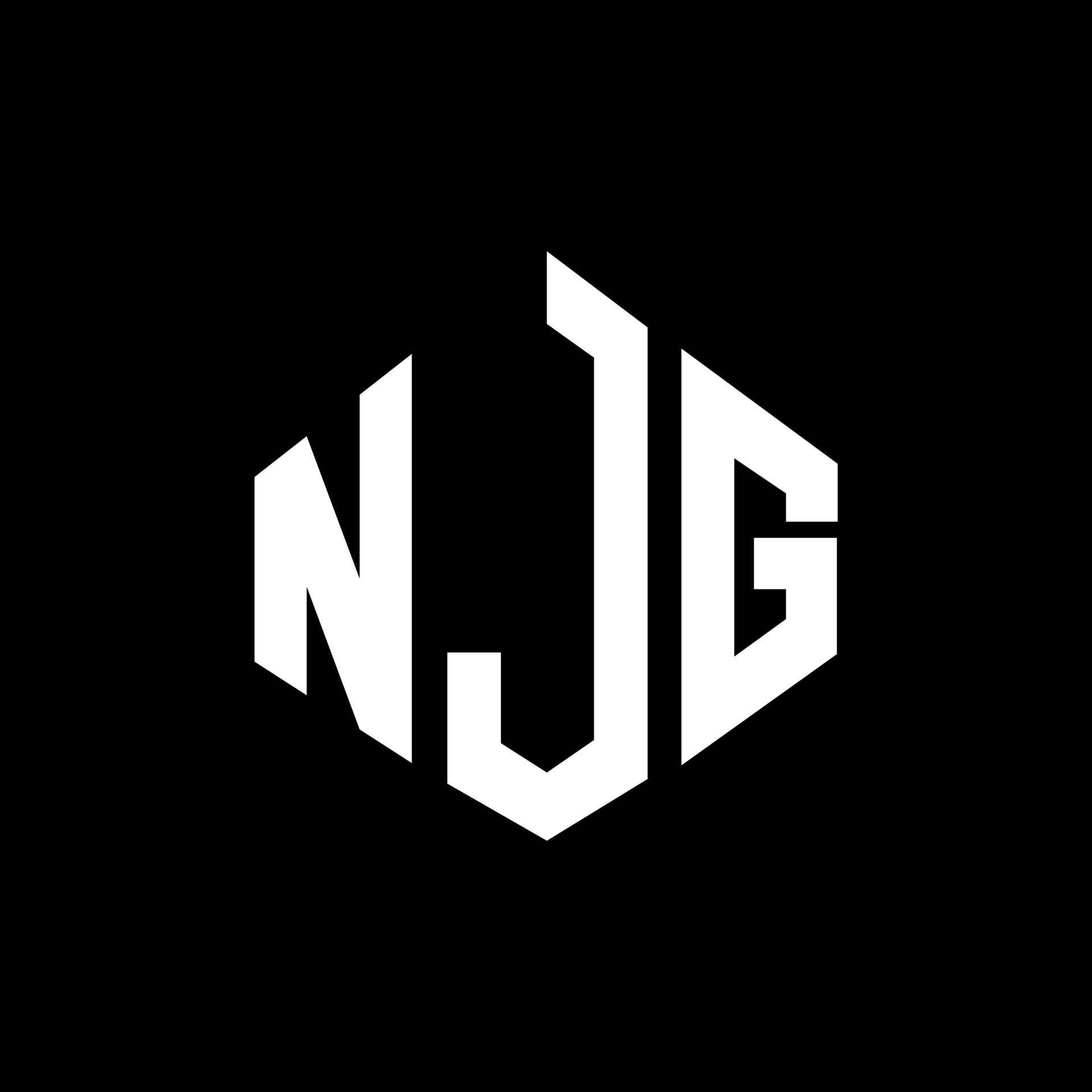 Diseño De Logotipo De Letra Njg Con Forma De Polígono Diseño De Logotipo En Forma De Cubo Y