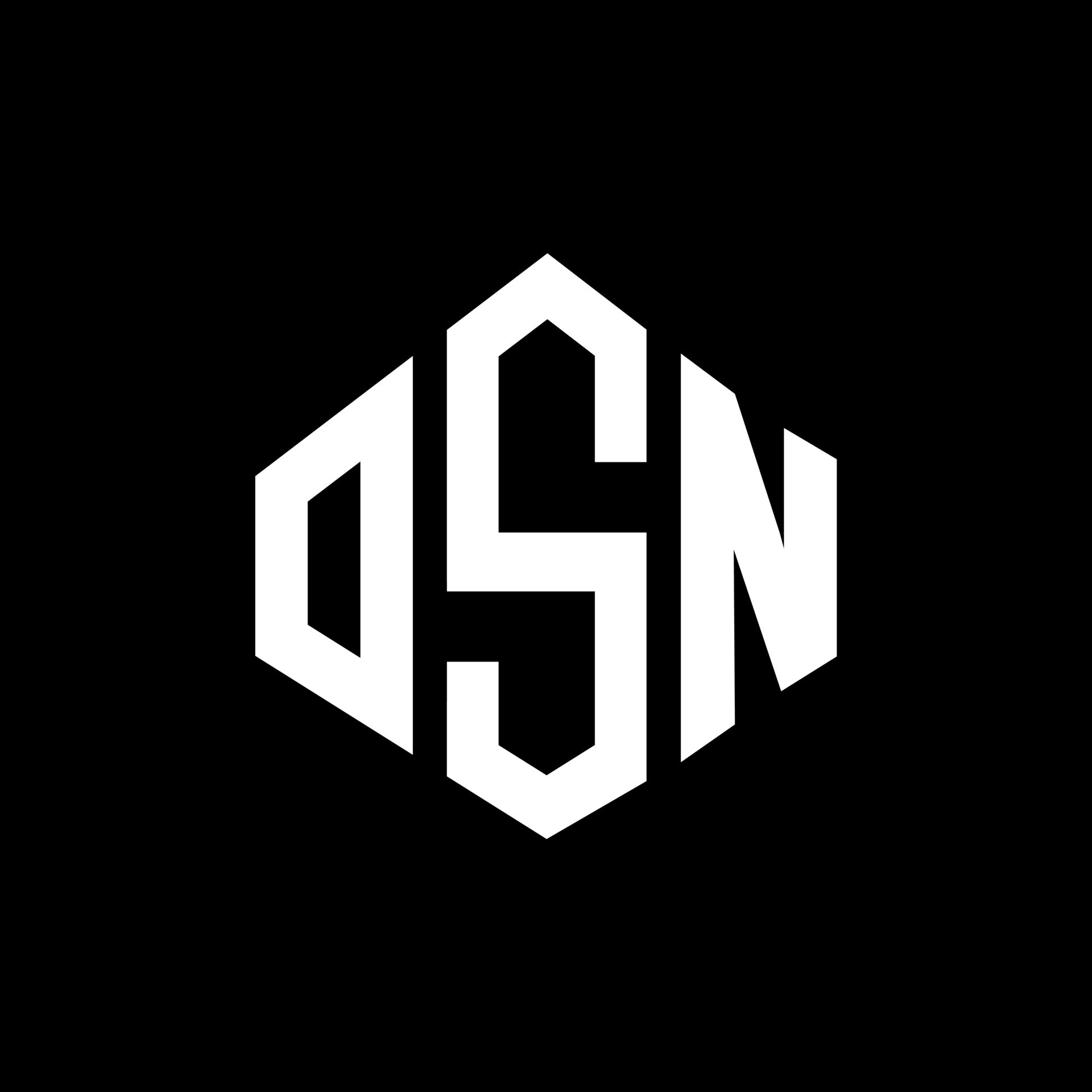 diseño de logotipo de letra osn con forma de polígono. osn polígono y diseño de logotipo en ...