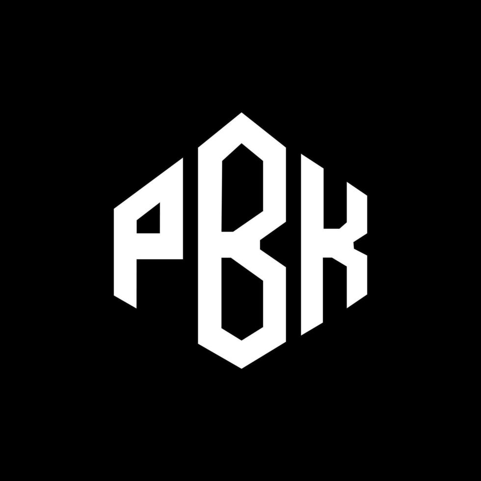 diseño de logotipo de letra pbk con forma de polígono. diseño de logotipo de forma de cubo y ...
