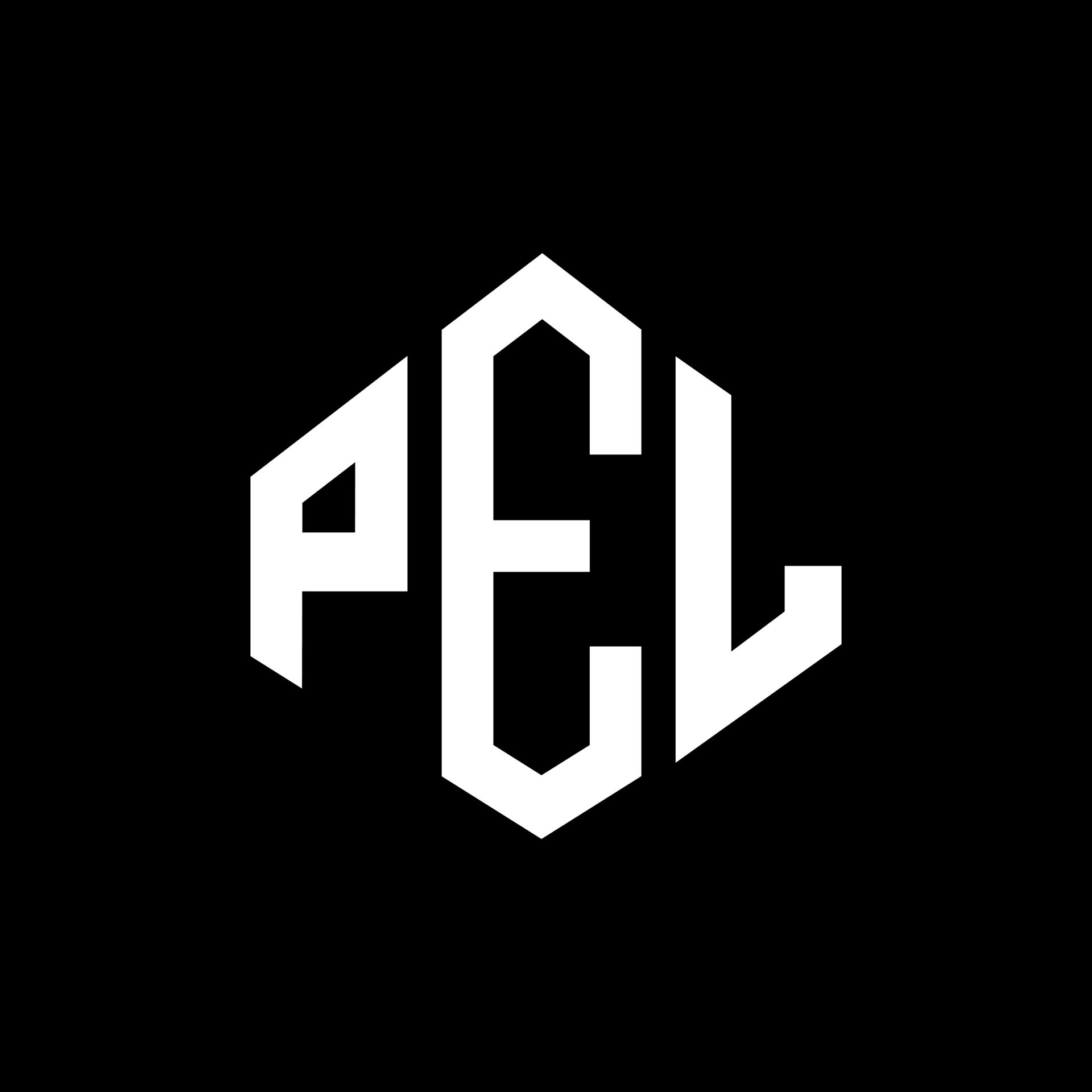 PEL letter logo design with polygon shape. PEL polygon and cube shape logo design. PEL hexagon ...