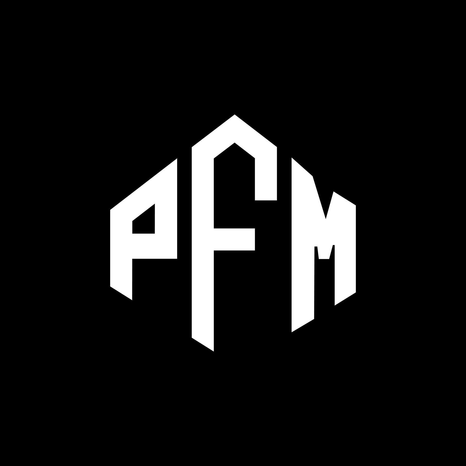 Pfm Letter Logo Design With Polygon Shape Pfm Polygon And Cube Shape Logo Design Pfm Hexagon