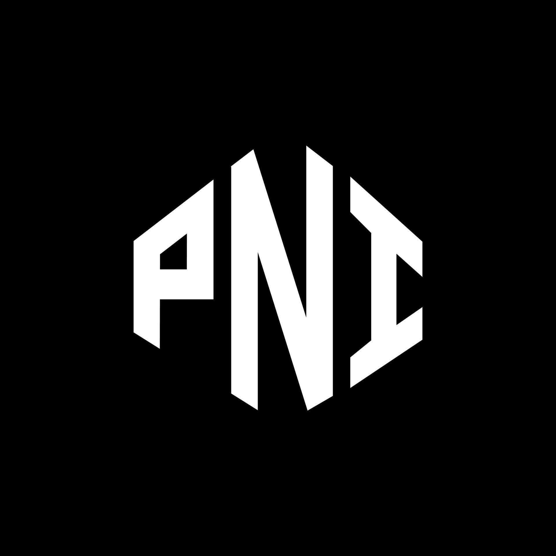 diseño de logotipo de letra pni con forma de polígono. pni polígono y diseño de logotipo en ...