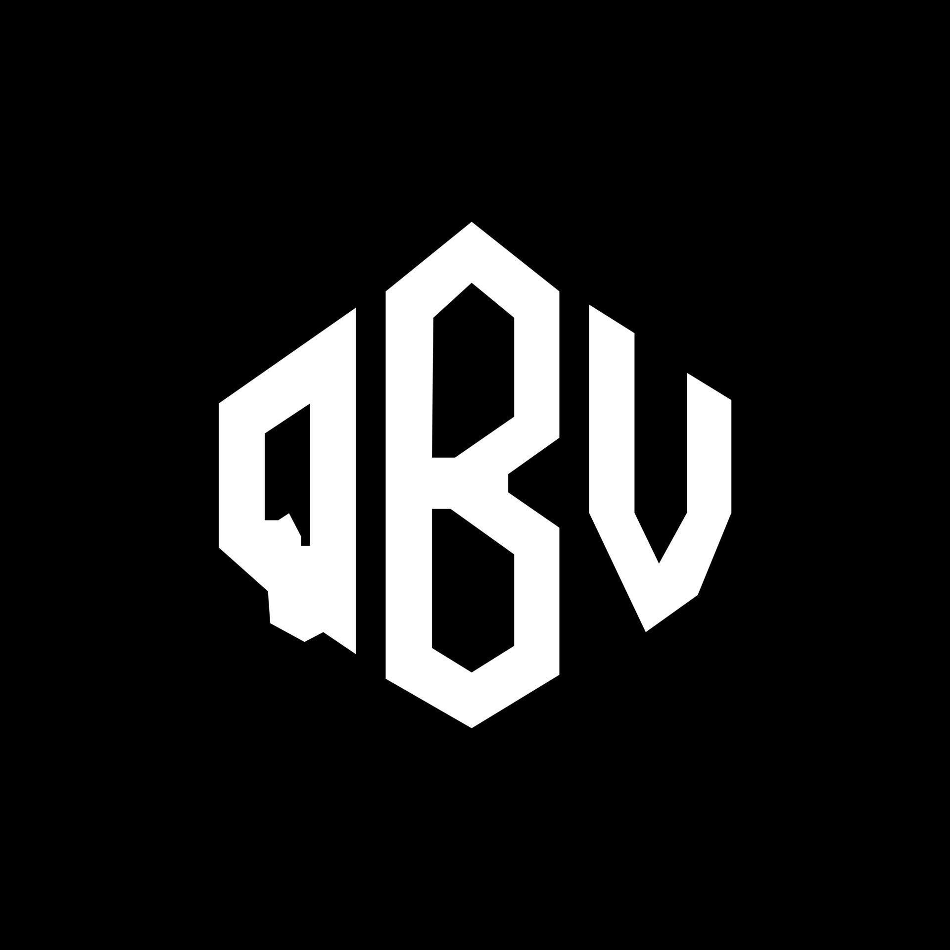 QBV letter logo design with polygon shape. QBV polygon and cube shape logo design. QBV hexagon ...