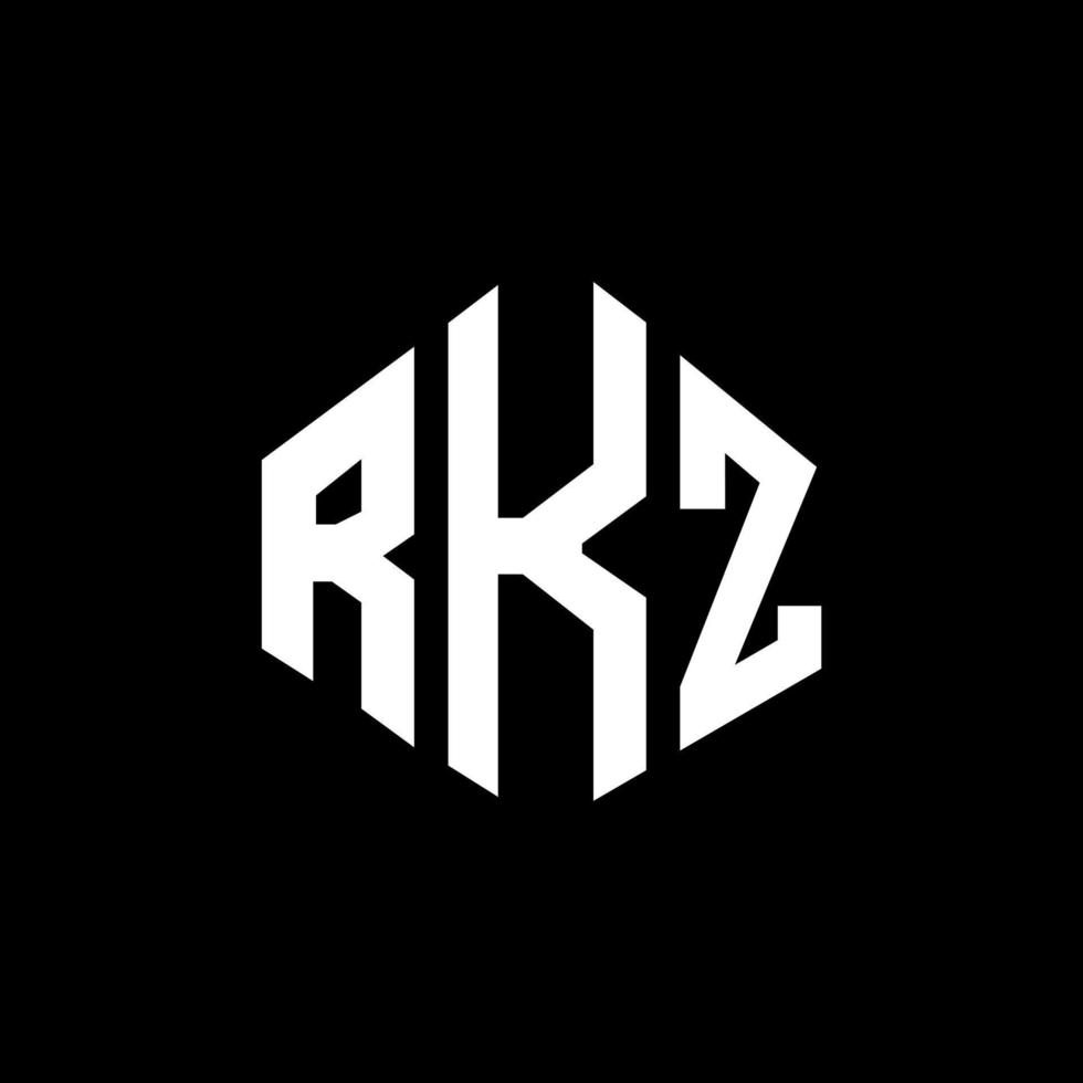 RKZ letter logo design with polygon shape. RKZ polygon and cube shape logo design. RKZ hexagon ...
