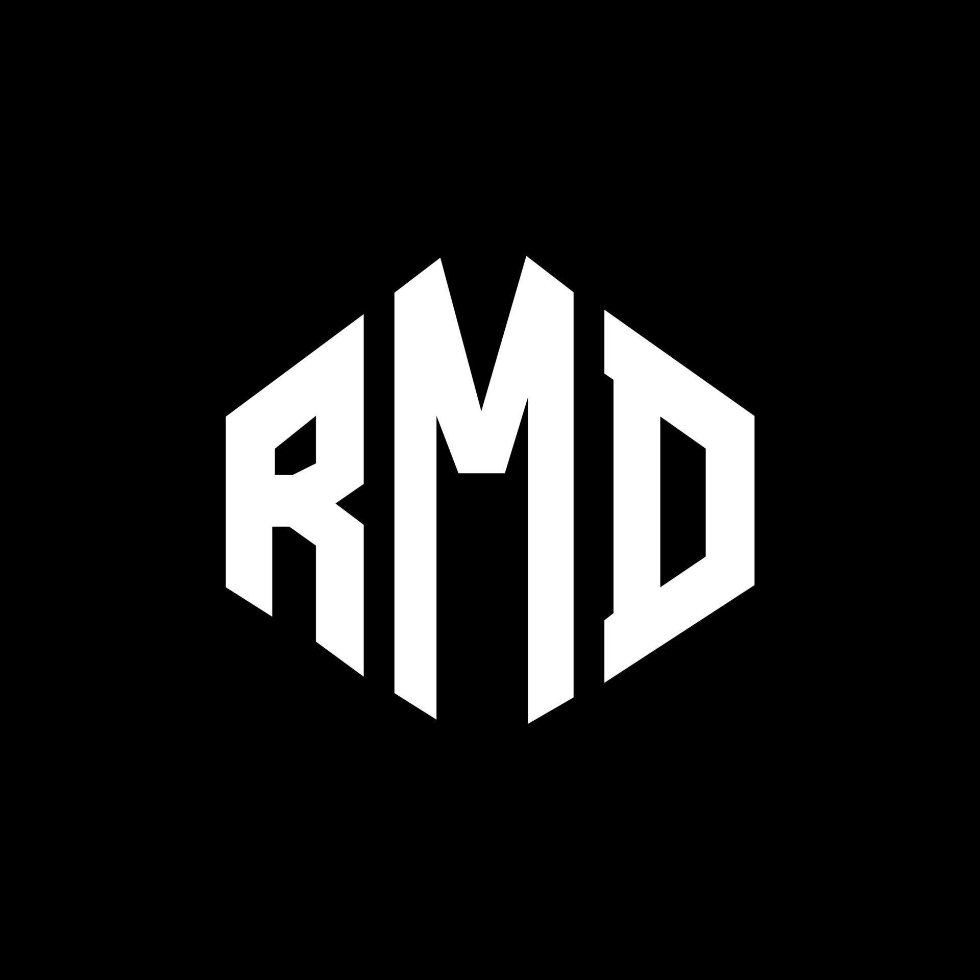 RMD letter logo design with polygon shape. RMD polygon and cube shape logo design. RMD hexagon ...