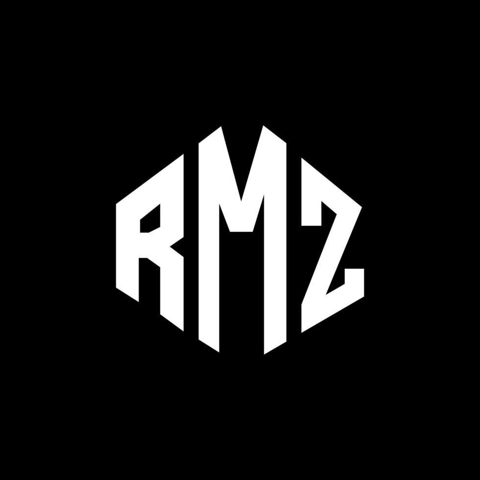 diseño de logotipo de letra rmz con forma de polígono. diseño de logotipo en forma de cubo y ...