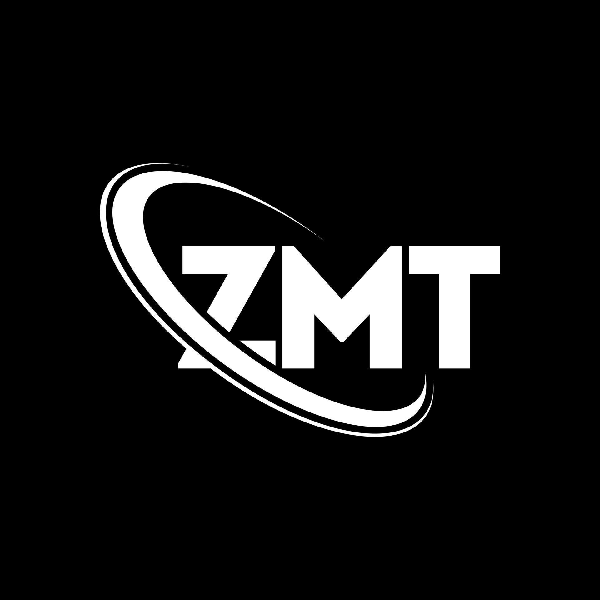 logotipo de zmt. letra zmt. diseño del logotipo de la letra zmt. logotipo de las iniciales zmt ...