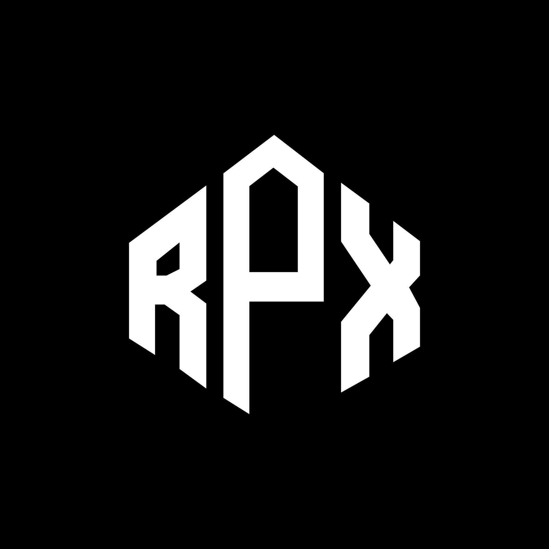 diseño de logotipo de letra rpx con forma de polígono. diseño de logotipo de forma de cubo y ...