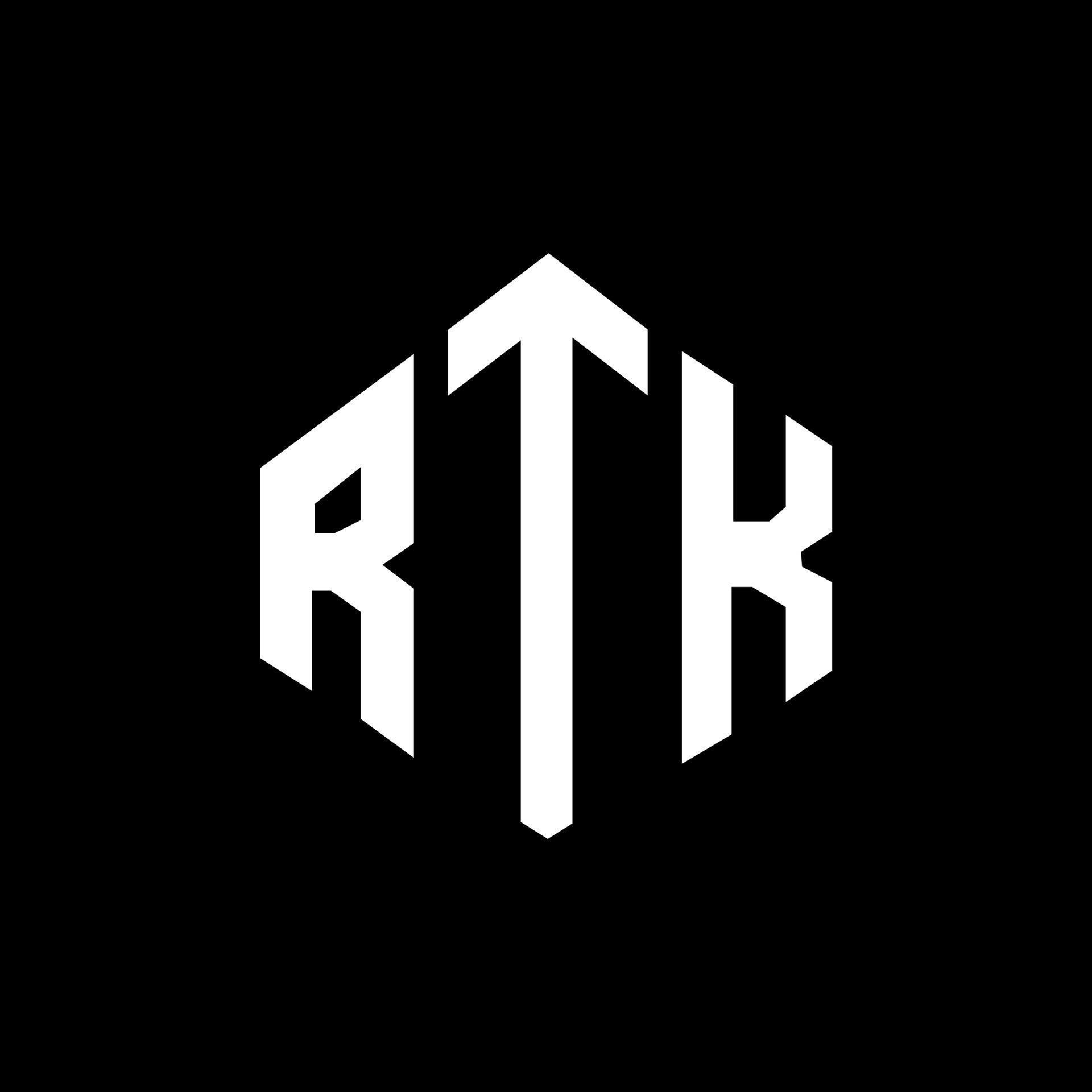 RTK letter logo design with polygon shape. RTK polygon and cube shape logo design. RTK hexagon ...
