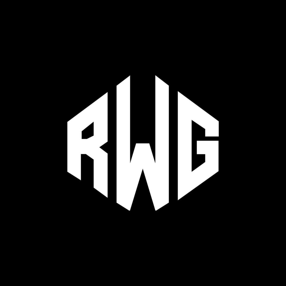diseño de logotipo de letra rwg con forma de polígono. diseño de logotipo de forma de cubo y ...