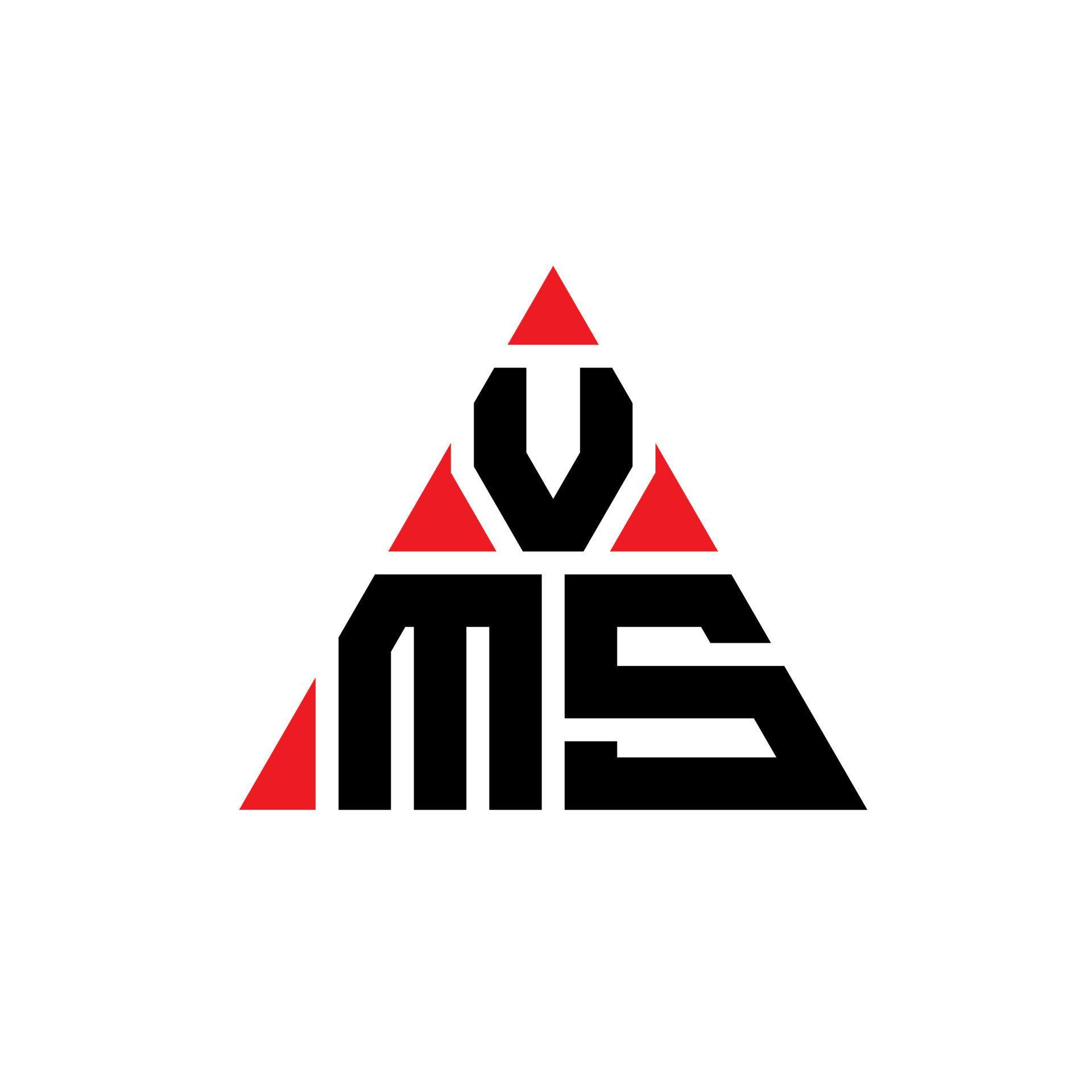 VMS triangle letter logo design with triangle shape. VMS triangle logo design monogram. VMS ...