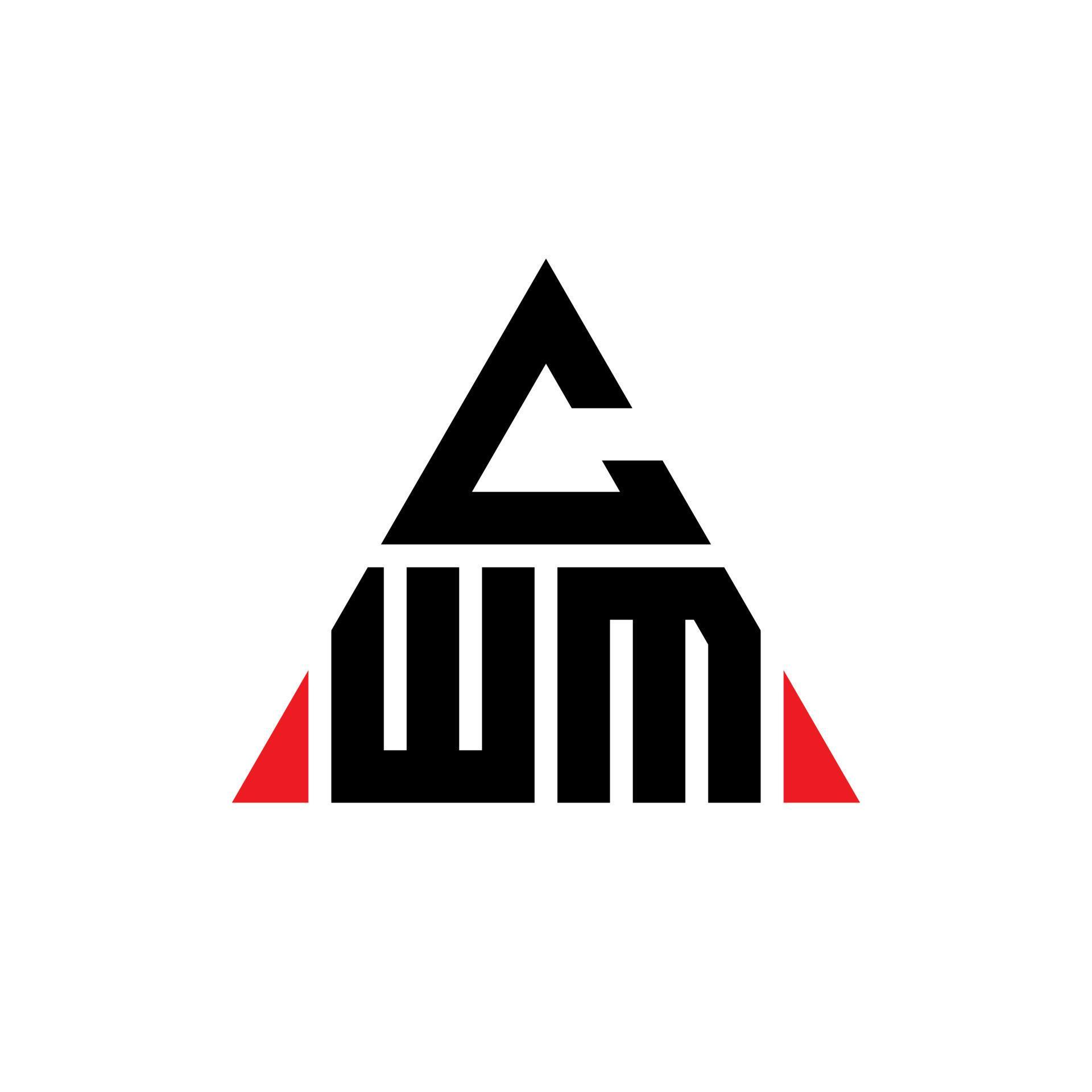 CWM triangle letter logo design with triangle shape. CWM triangle logo ...