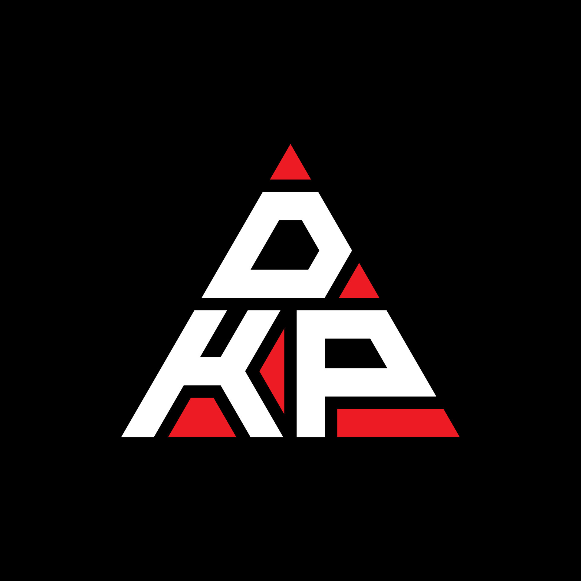 Diseño de logotipo de letra triangular dkp con forma de triángulo. monograma de diseño del ...