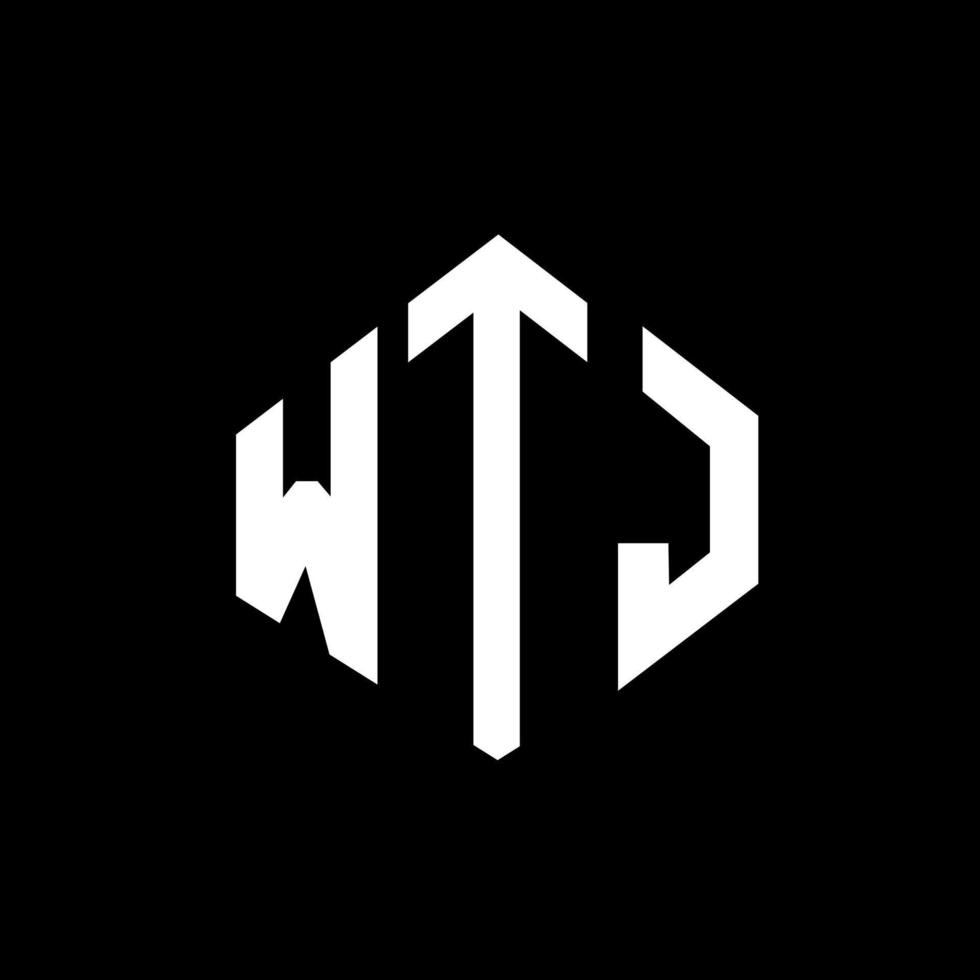 WTJ letter logo design with polygon shape. WTJ polygon and cube shape logo design. WTJ hexagon ...