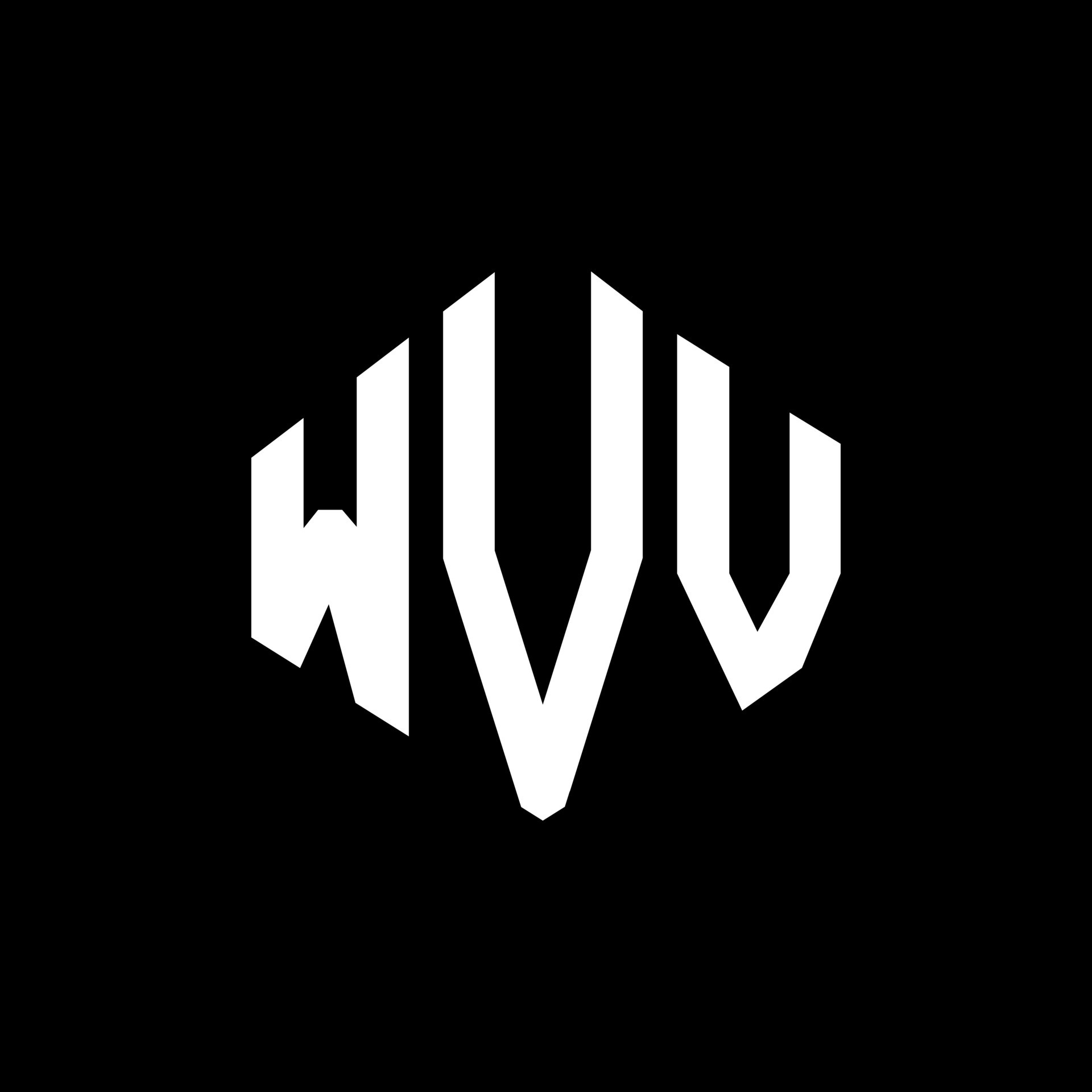 diseño de logotipo de letra wvv con forma de polígono. diseño de logotipo en forma de polígono y ...