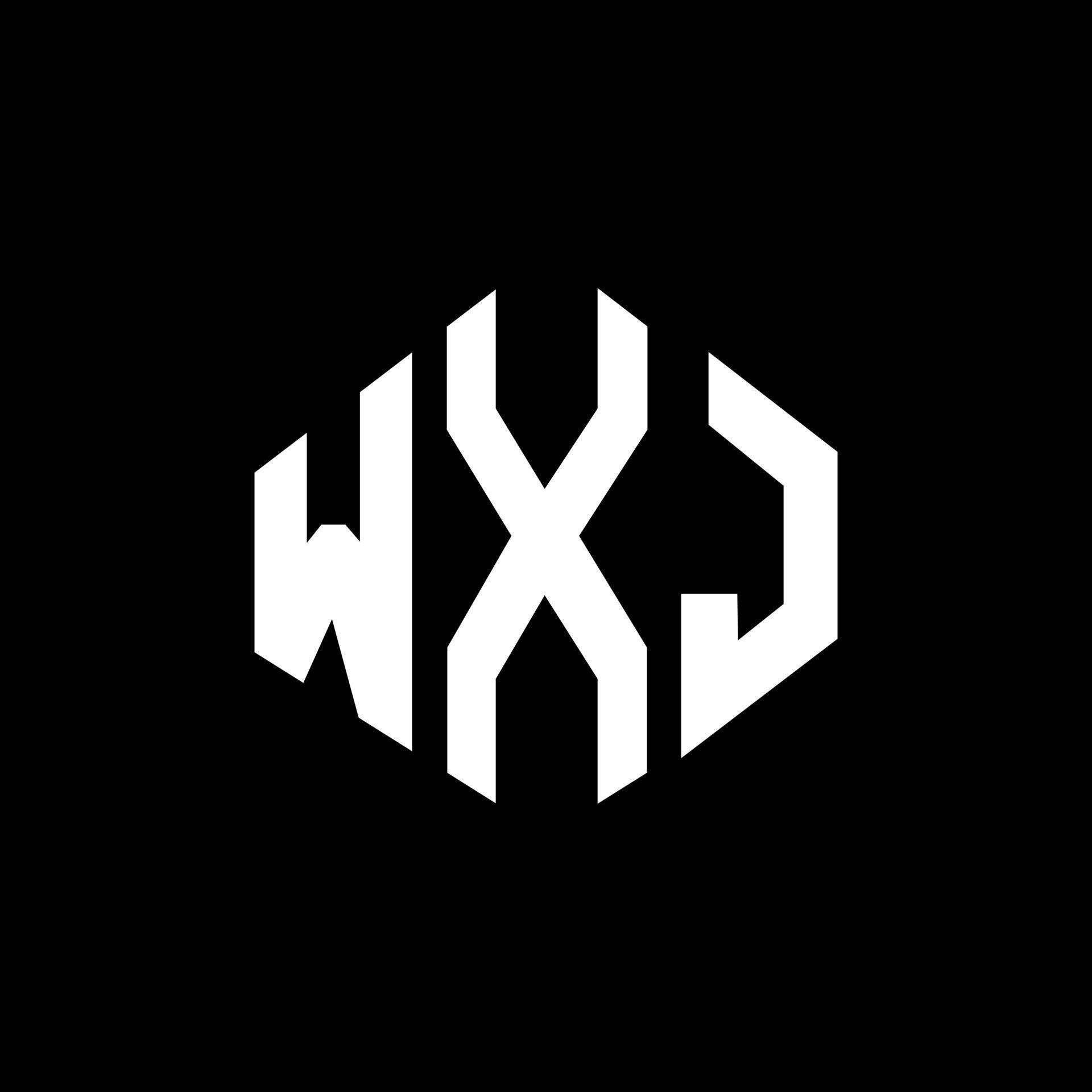 diseño de logotipo de letra wxj con forma de polígono. wxj polígono y diseño de logotipo en ...