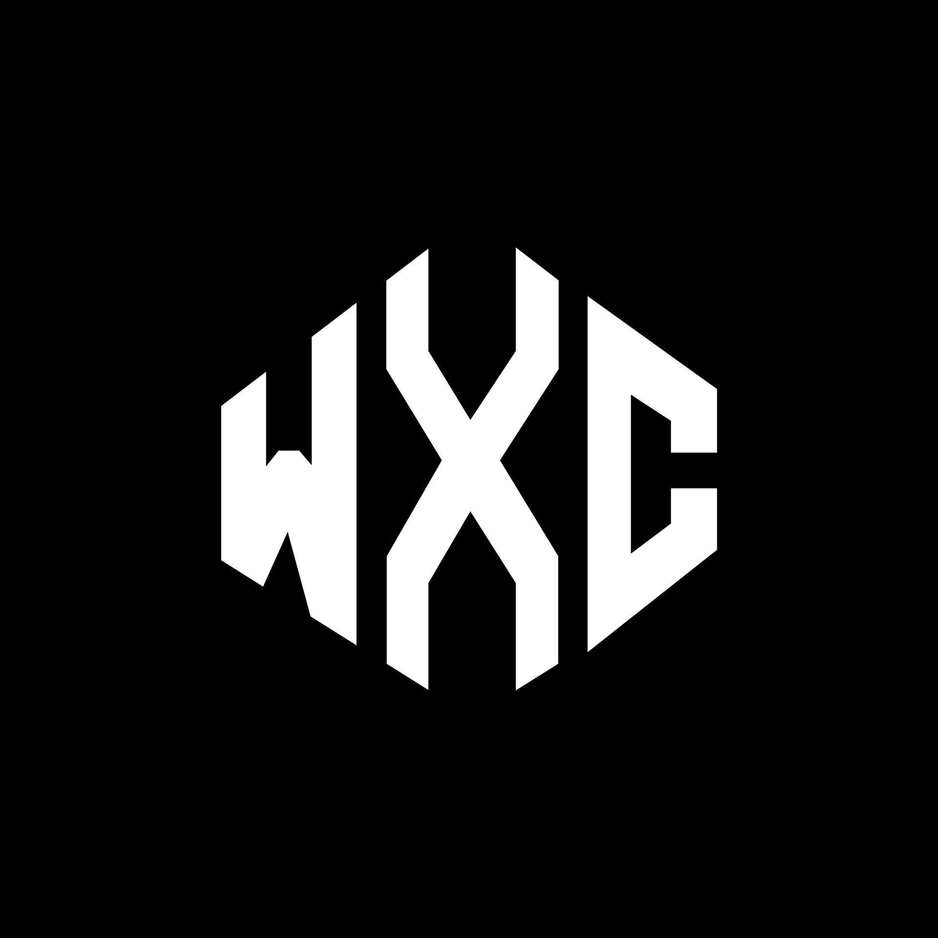 WXC letter logo design with polygon shape. WXC polygon and cube shape logo design. WXC hexagon ...