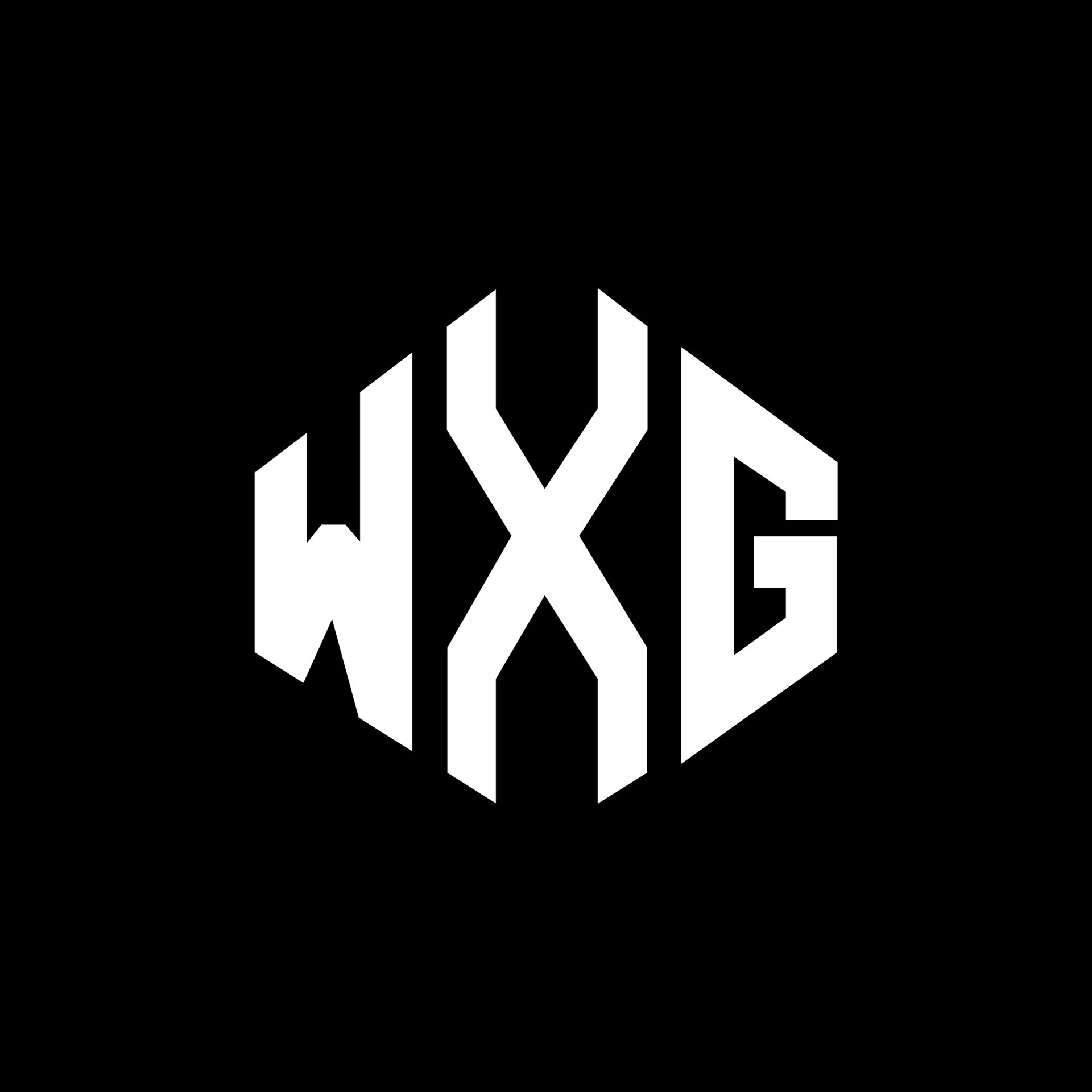 WXG letter logo design with polygon shape. WXG polygon and cube shape logo design. WXG hexagon ...