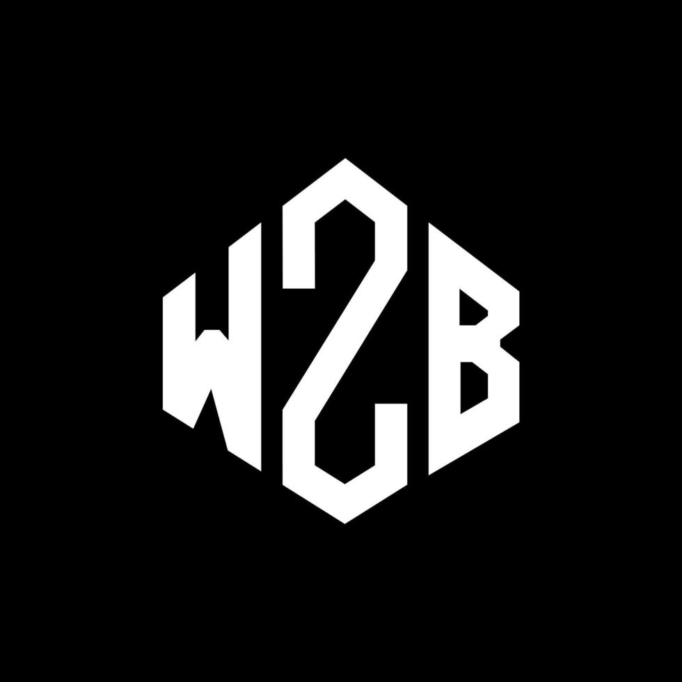 diseño de logotipo de letra wzb con forma de polígono. diseño de logotipo en forma de cubo y ...
