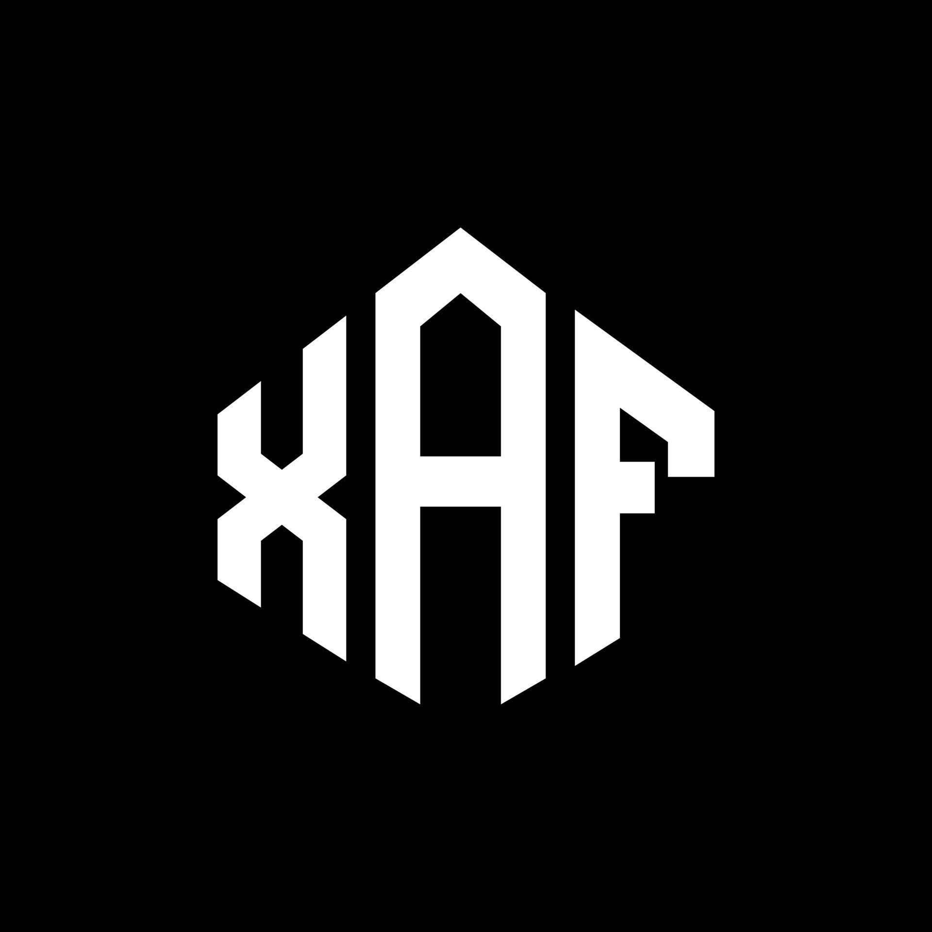 diseño de logotipo de letra xaf con forma de polígono. diseño de logotipo en forma de cubo y ...