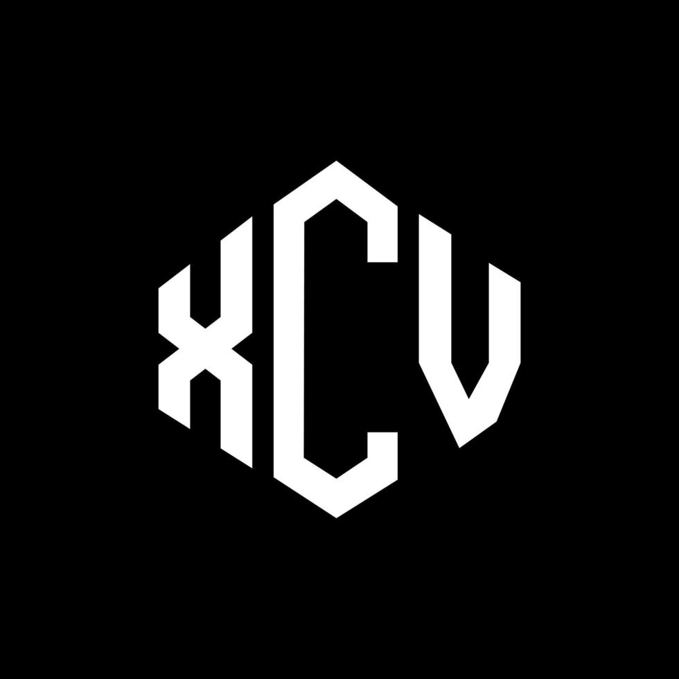 diseño de logotipo de letra xcv con forma de polígono. diseño de logotipo en forma de cubo y ...