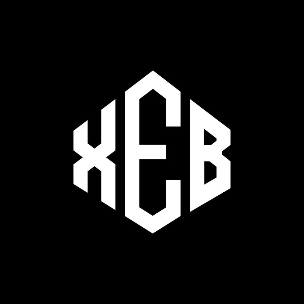 diseño de logotipo de letra xeb con forma de polígono. diseño de logotipo en forma de cubo y ...