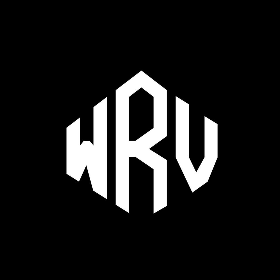 diseño de logotipo de letra wrv con forma de polígono. diseño de logotipo de forma de cubo y ...
