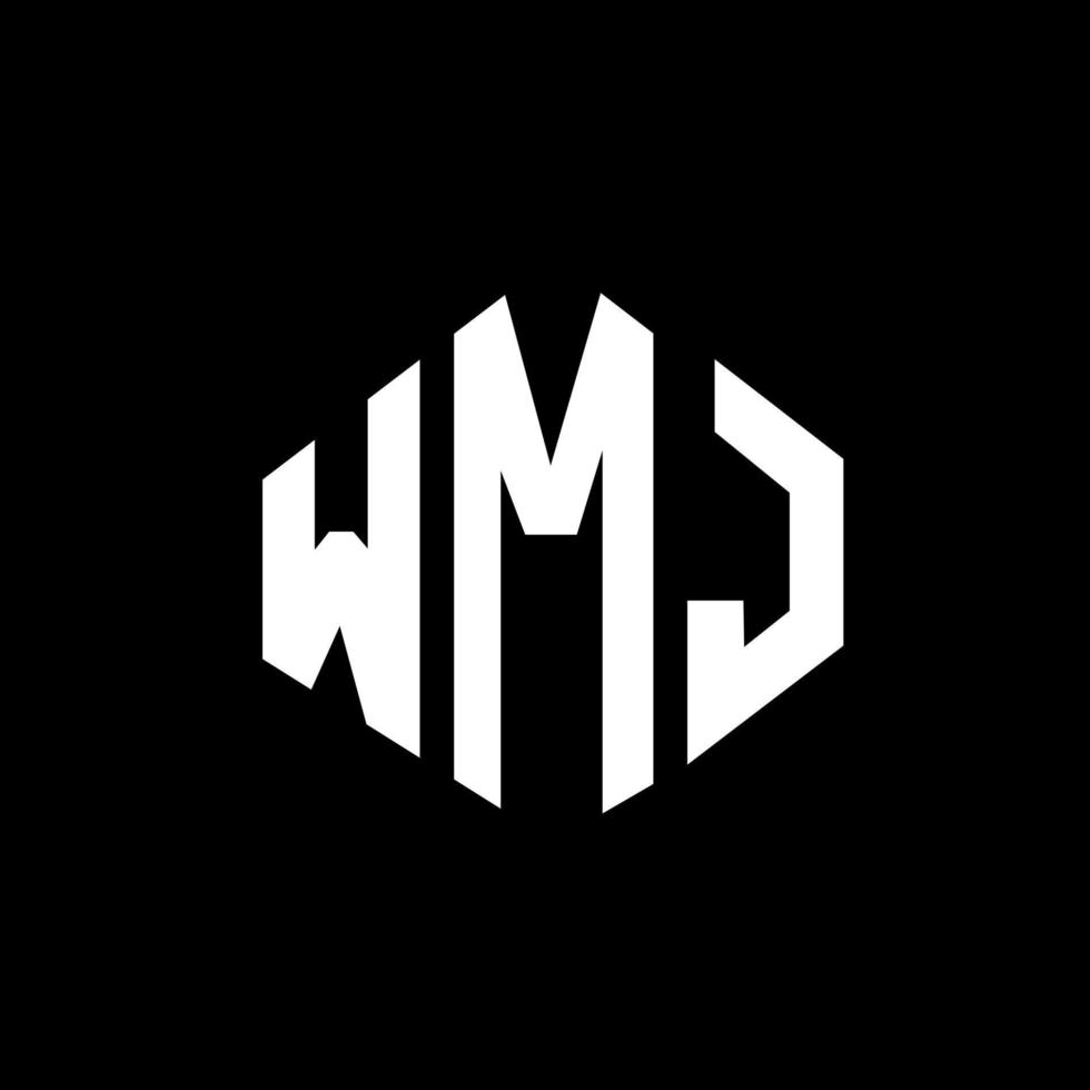 WMJ letter logo design with polygon shape. WMJ polygon and cube shape logo design. WMJ hexagon ...